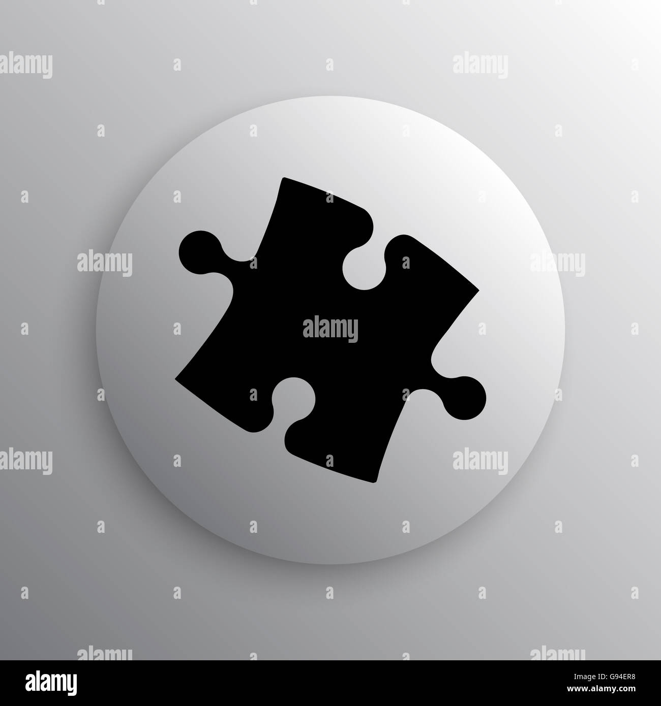 Puzzle piece icon. Internet button on white background Stock Photo - Alamy