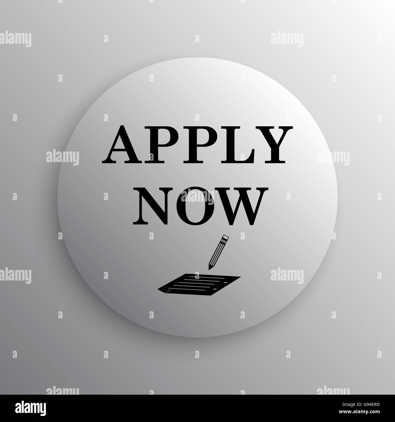 Apply now icon. Internet button on white background Stock Photo - Alamy