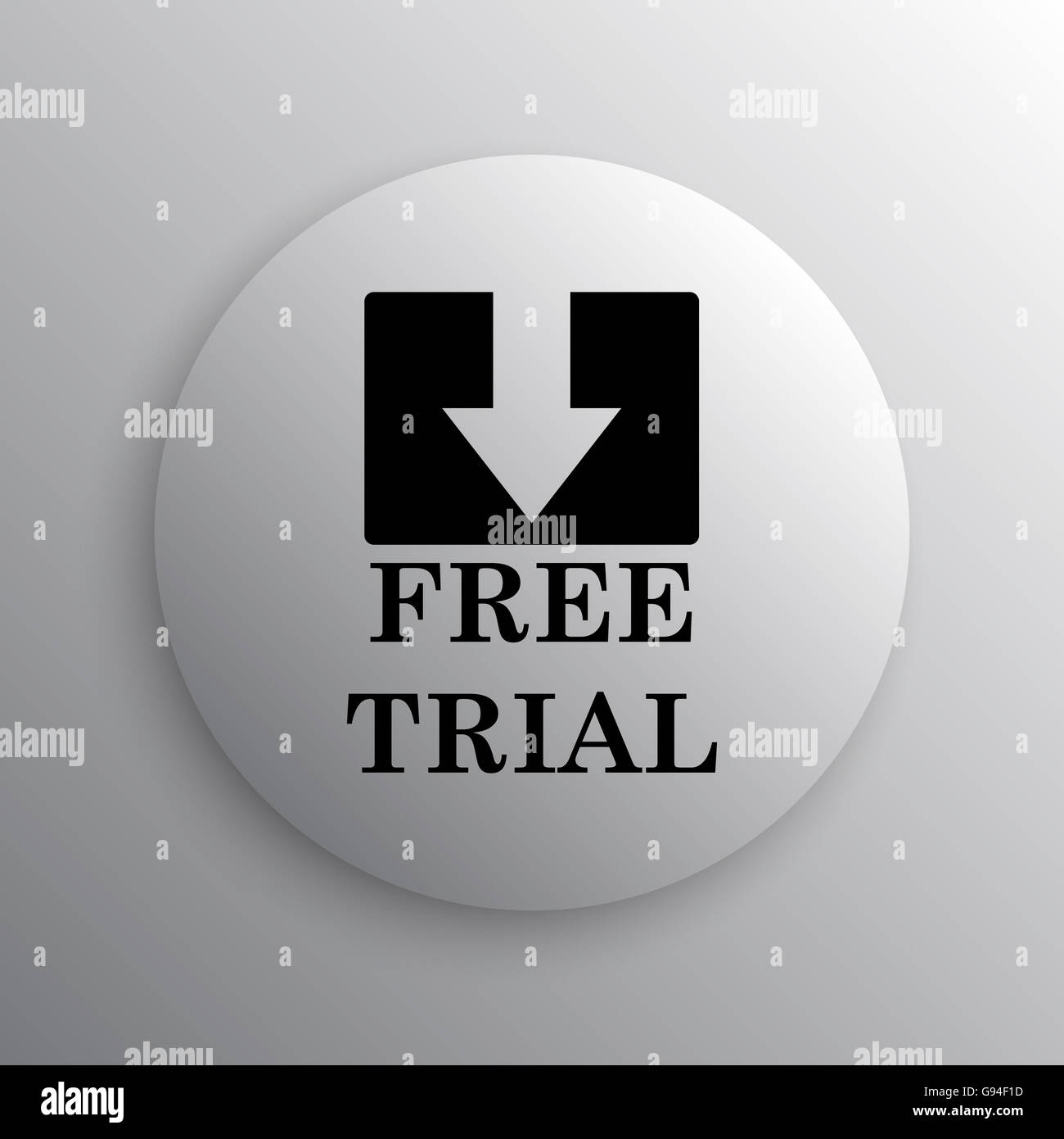 Free trial icon. Internet button on white background Stock Photo - Alamy
