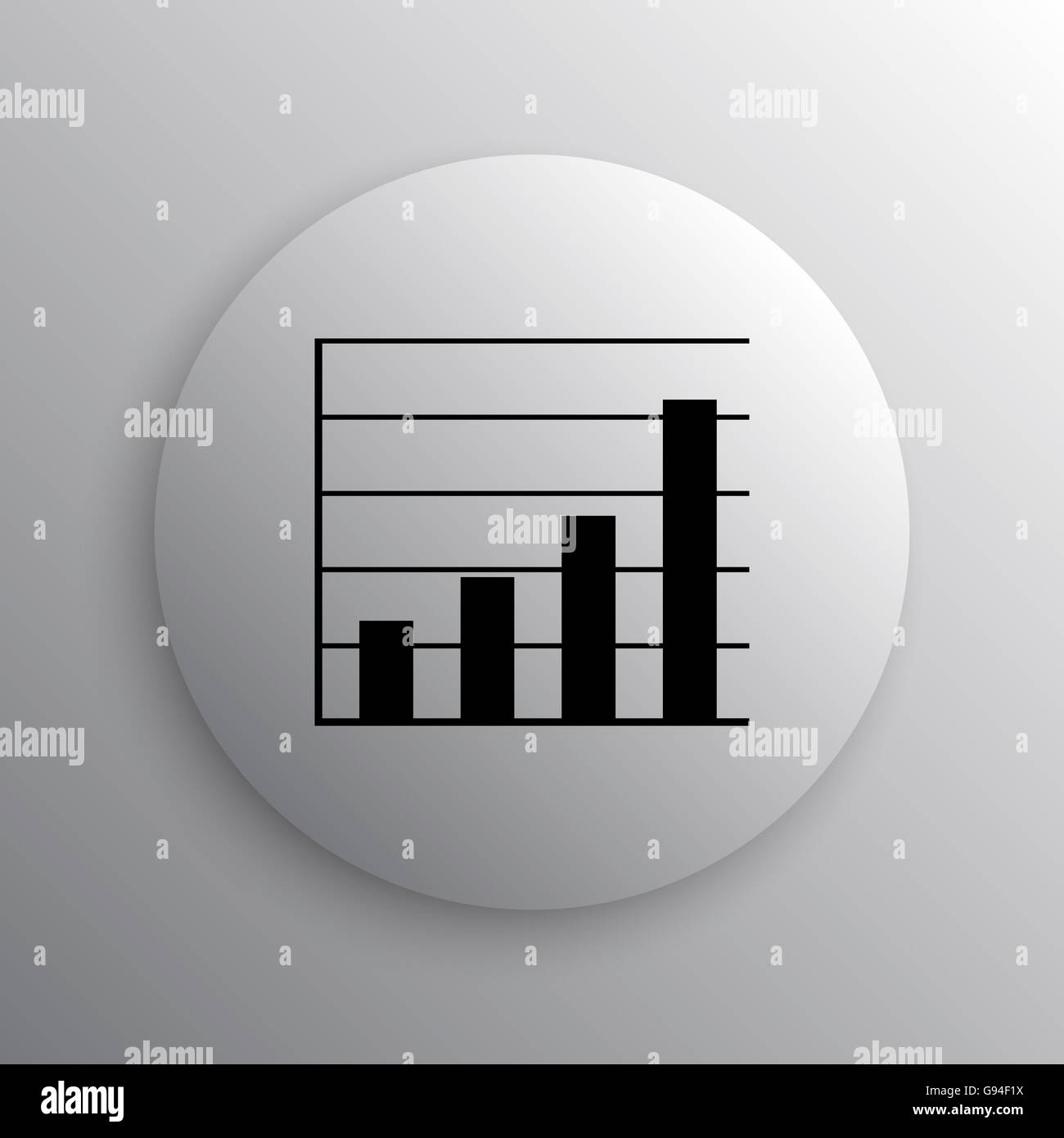 Chart bars icon. Internet button on white background Stock Photo - Alamy