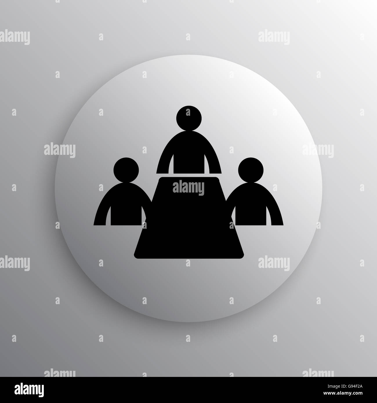 Meeting room icon. Internet button on white background Stock Photo - Alamy