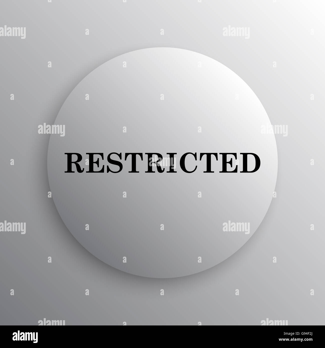 Restricted icon. Internet button on white background Stock Photo - Alamy