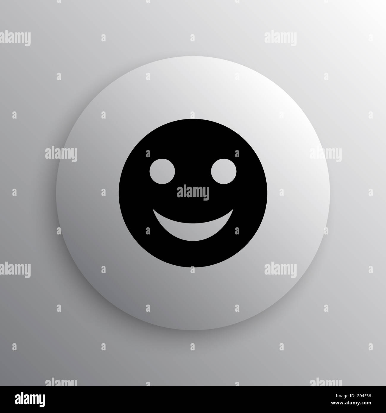Smiley icon. Internet button on white background Stock Photo - Alamy