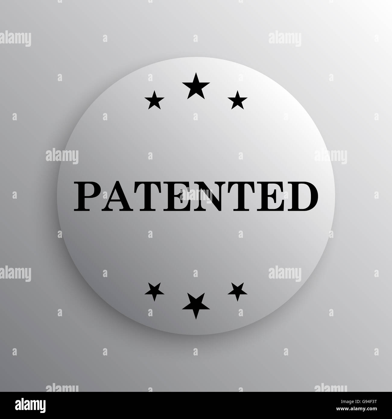 Patented icon. Internet button on white background Stock Photo - Alamy