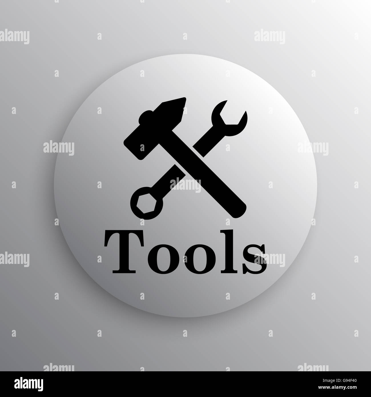 Tools icon. Internet button on white background Stock Photo - Alamy