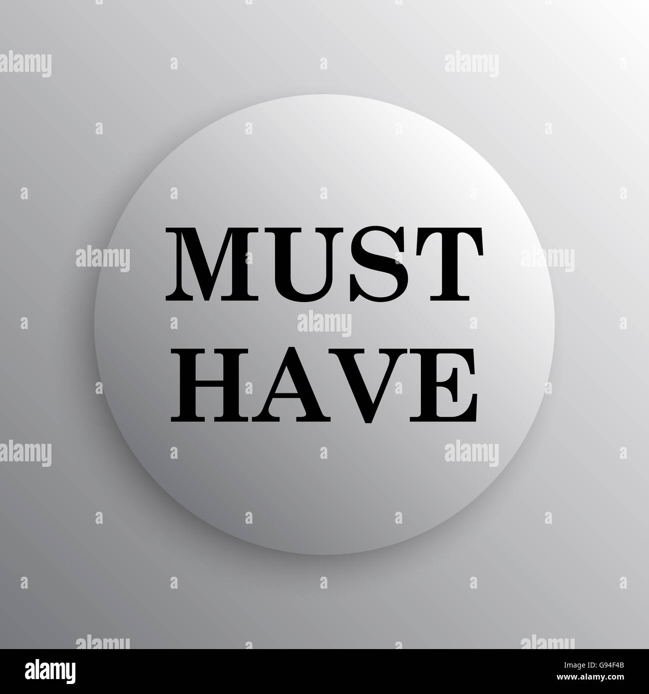 Must have icon. Internet button on white background Stock Photo - Alamy