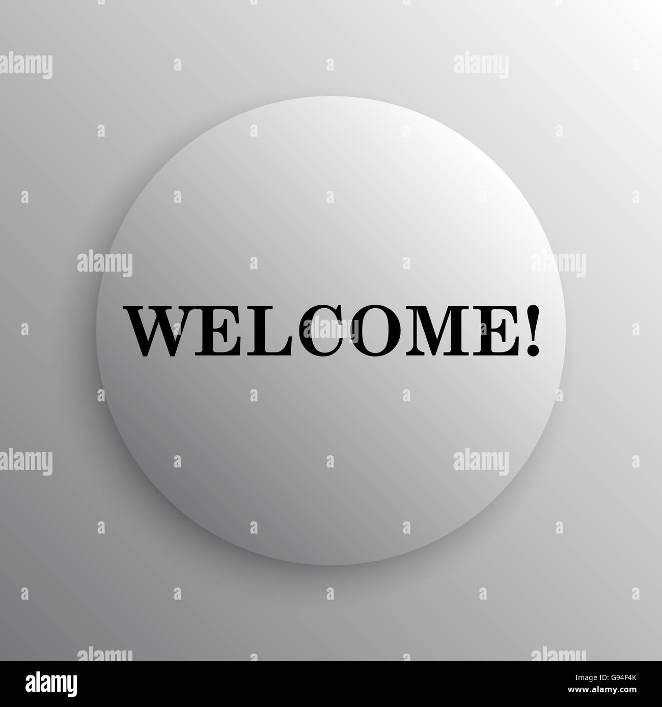 Welcome icon. Internet button on white background Stock Photo - Alamy