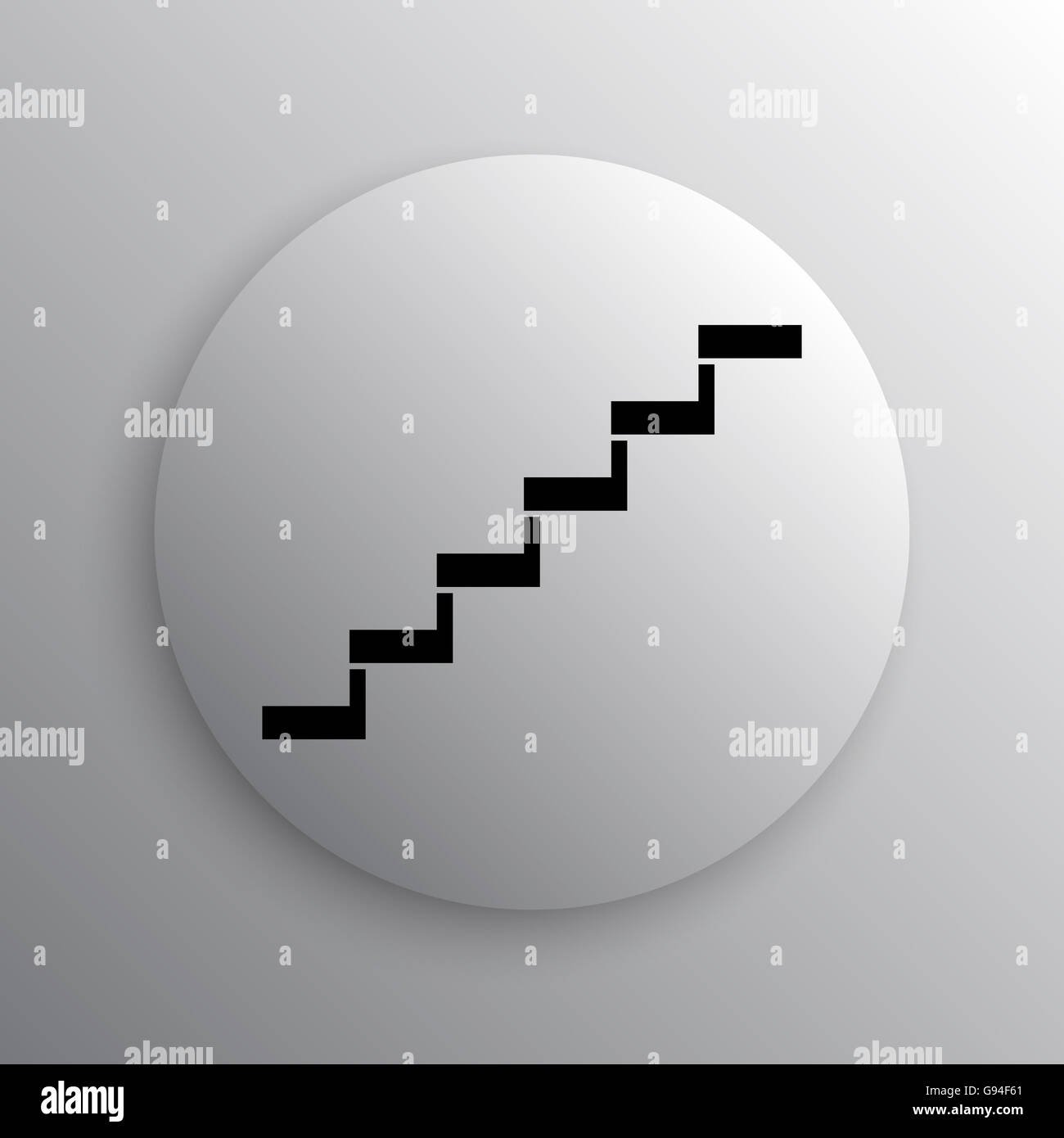 Stairs icon. Internet button on white background Stock Photo - Alamy