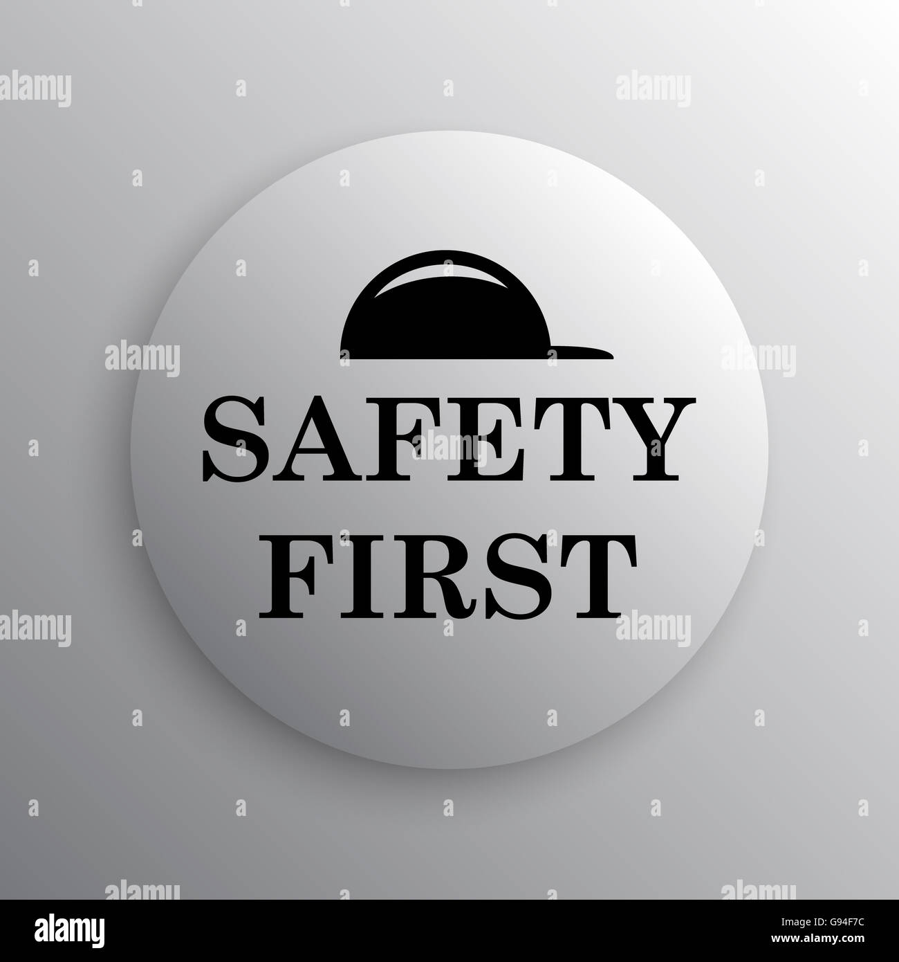Safety first icon. Internet button on white background Stock Photo - Alamy