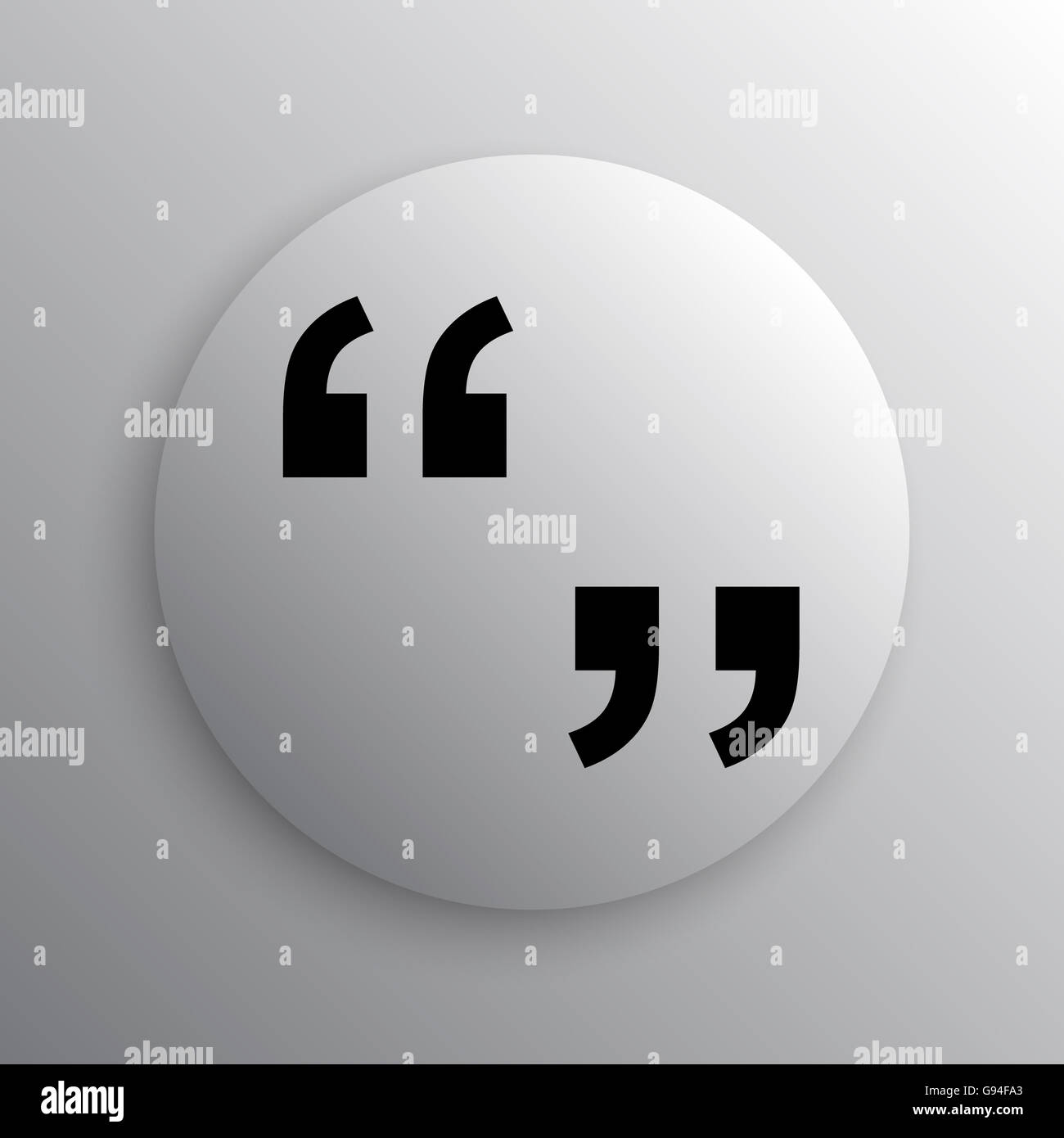 Quotation marks icon. Internet button on white background Stock Photo ...