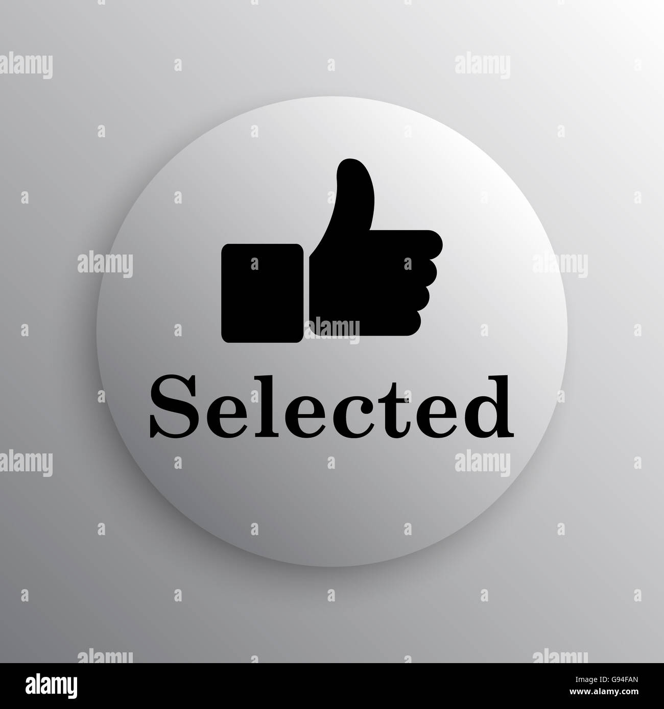 Selected icon. Internet button on white background Stock Photo - Alamy