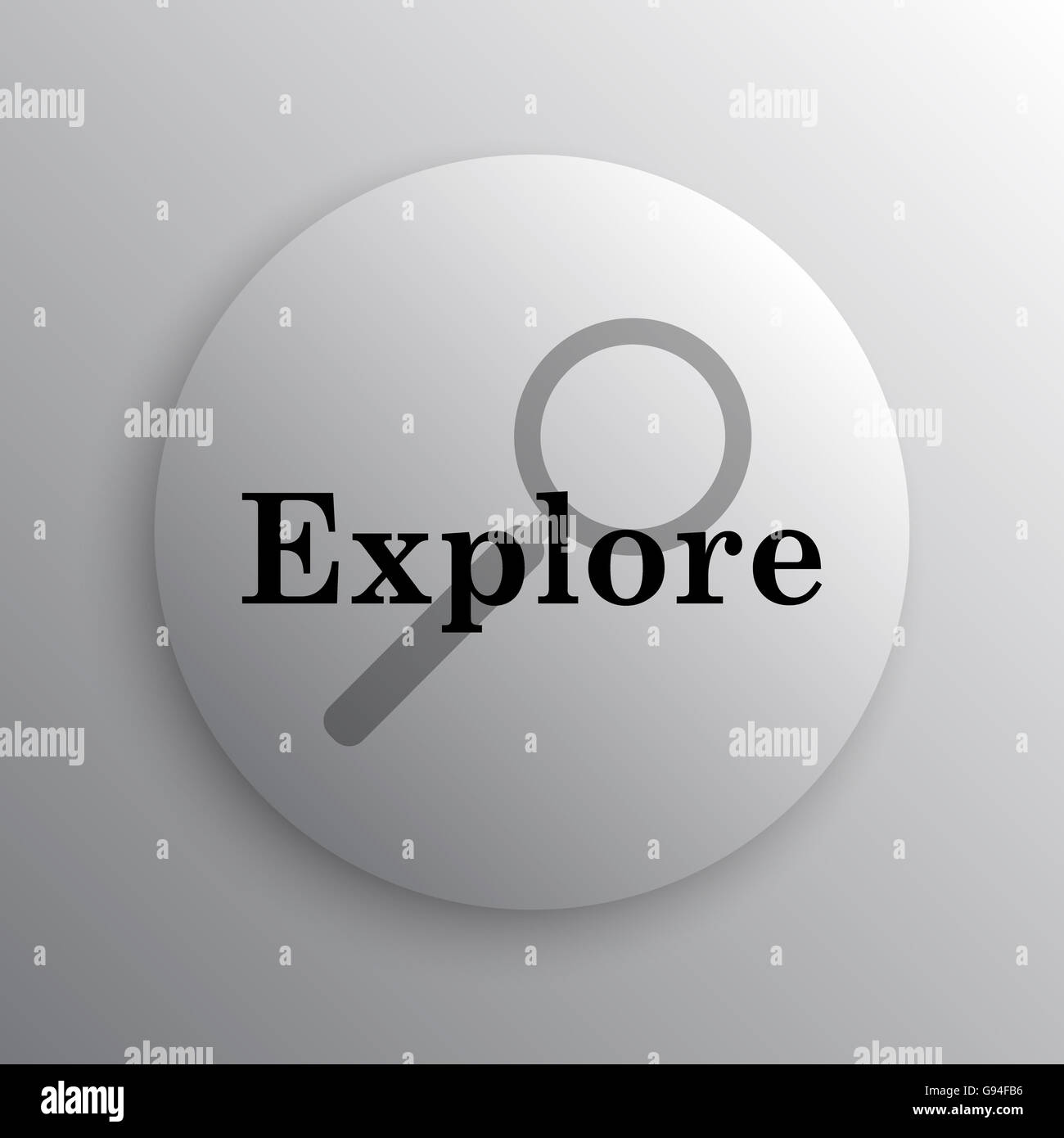 Explore icon. Internet button on white background Stock Photo - Alamy
