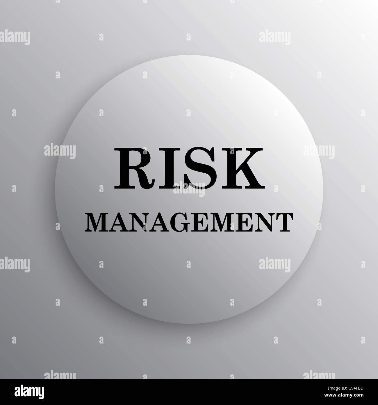 Risk management icon. Internet button on white background Stock Photo ...