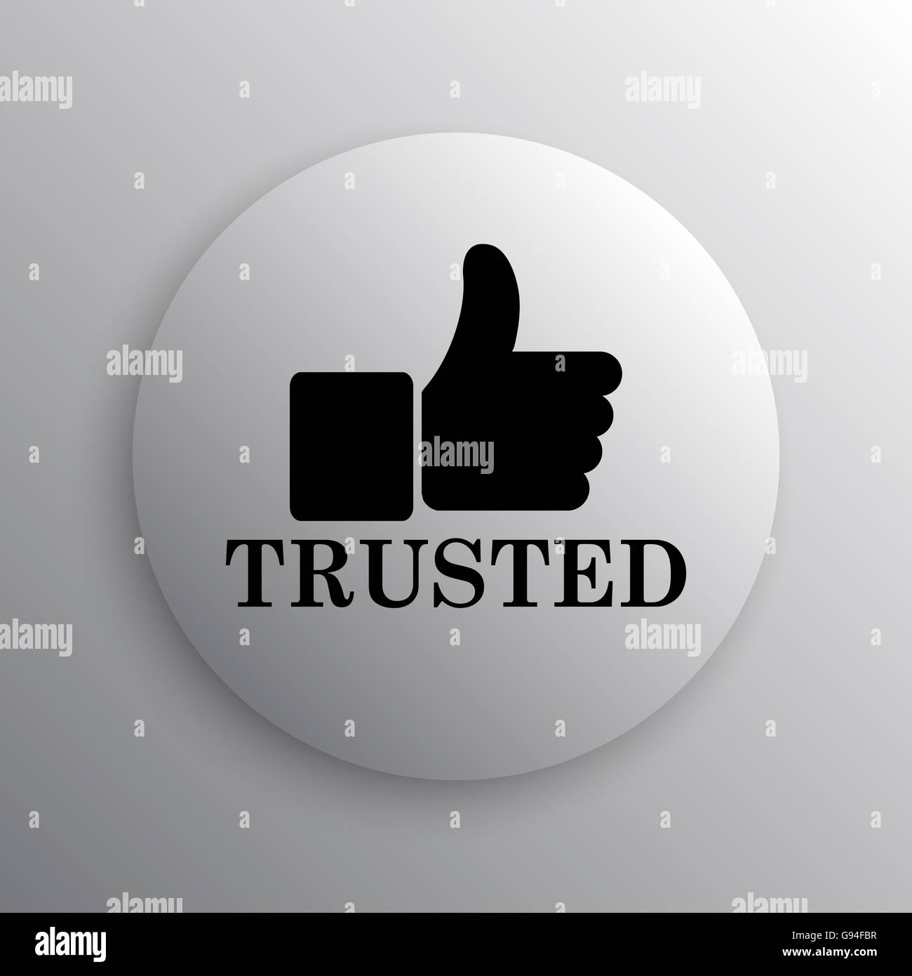 Trusted icon. Internet button on white background Stock Photo - Alamy