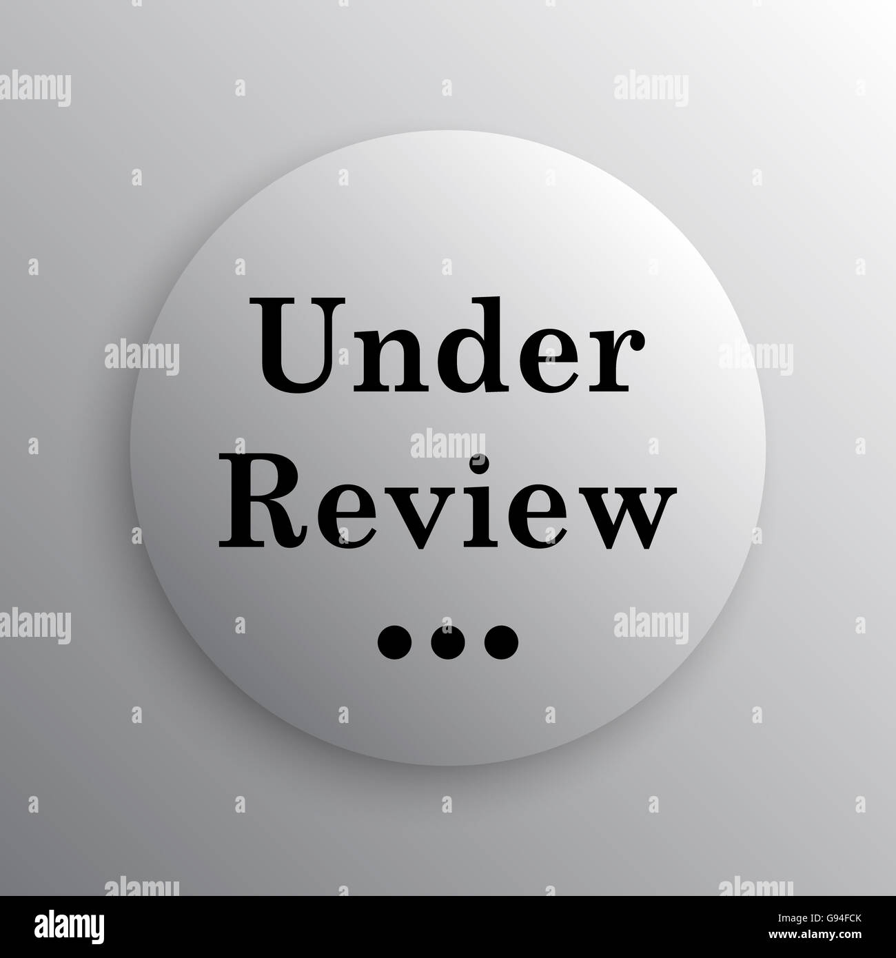 Under review icon. Internet button on white background Stock Photo - Alamy