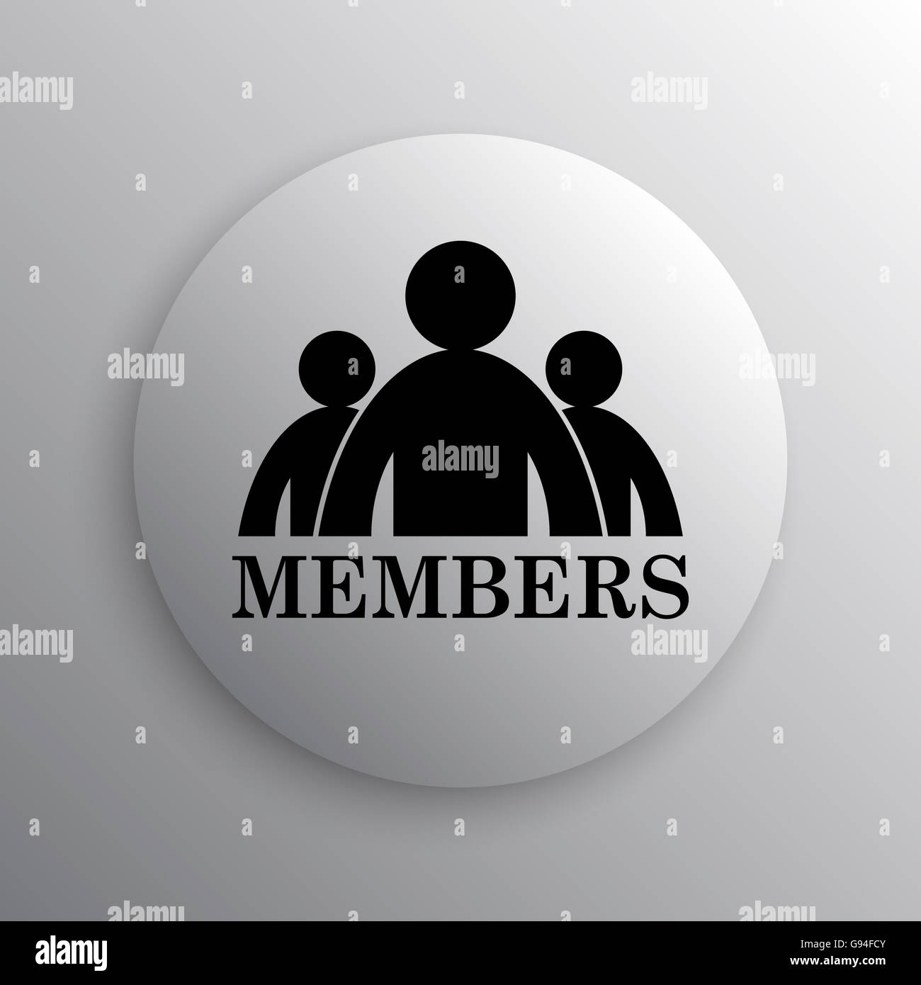 Members icon. Internet button on white background Stock Photo - Alamy