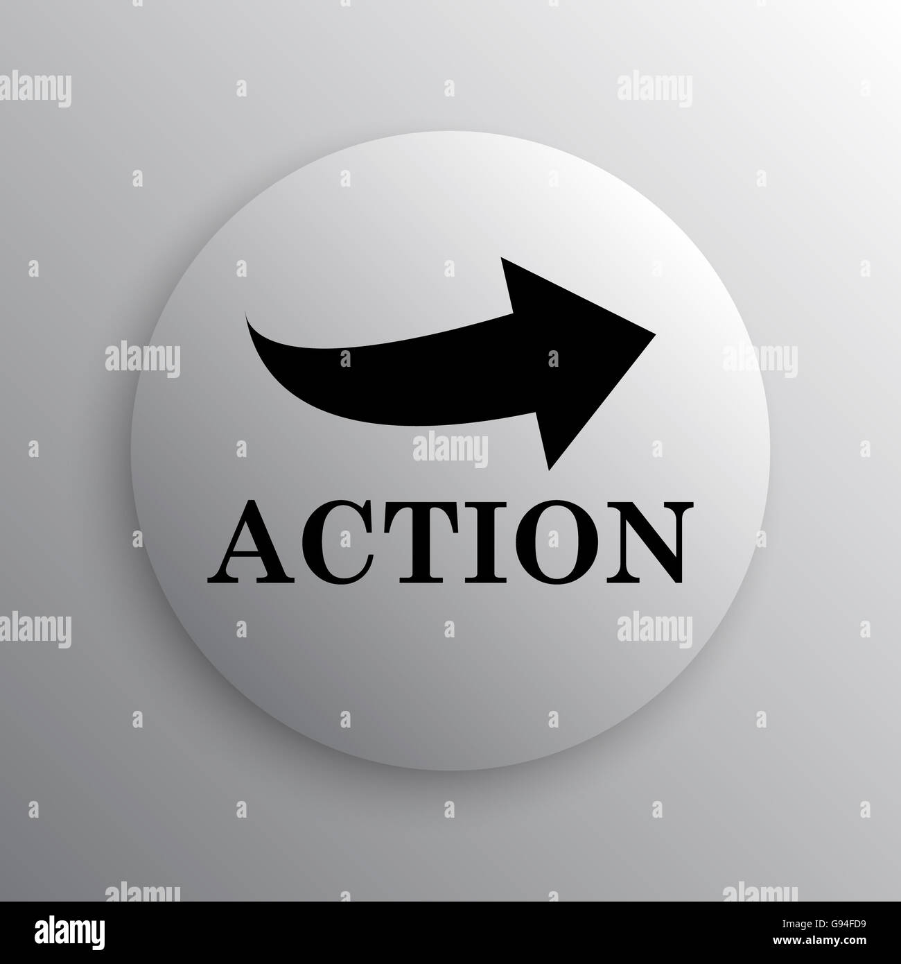 Action icon. Internet button on white background Stock Photo - Alamy