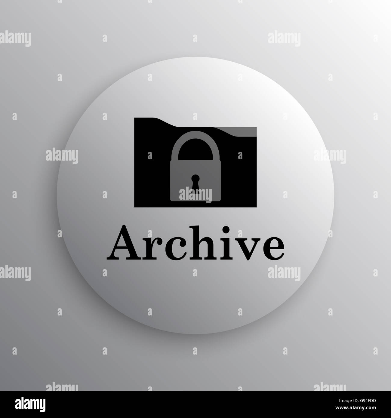 Archive icon. Internet button on white background Stock Photo - Alamy