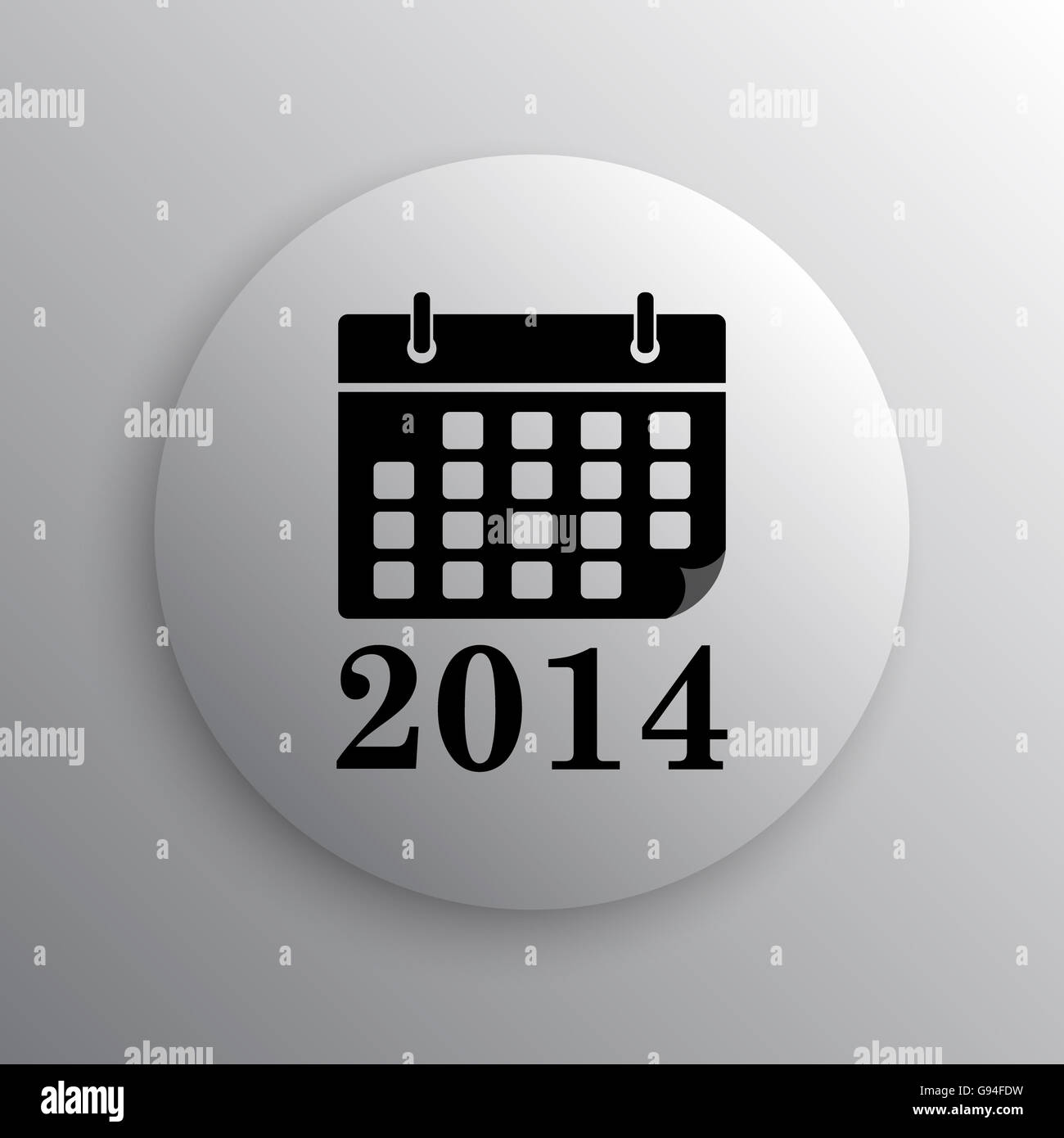 2014 calendar icon. Internet button on white background Stock Photo - Alamy