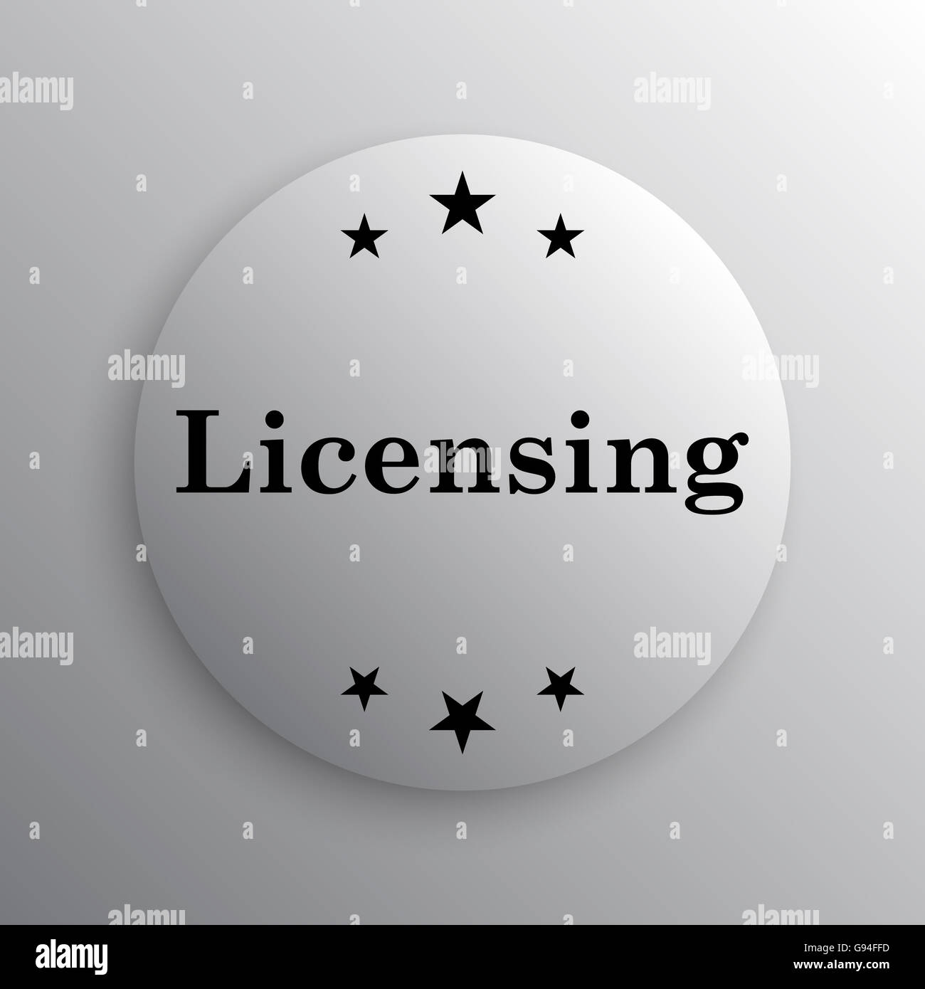 Licensing icon. Internet button on white background Stock Photo - Alamy