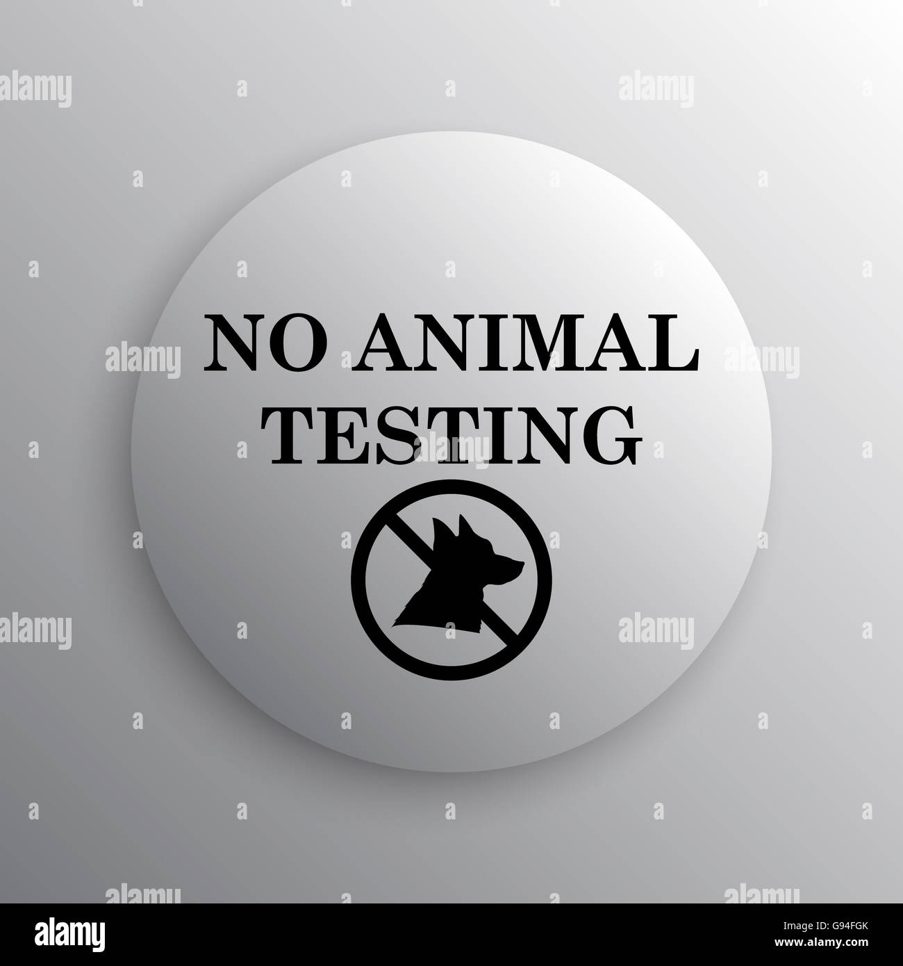 No animal testing icon. Internet button on white background Stock Photo ...