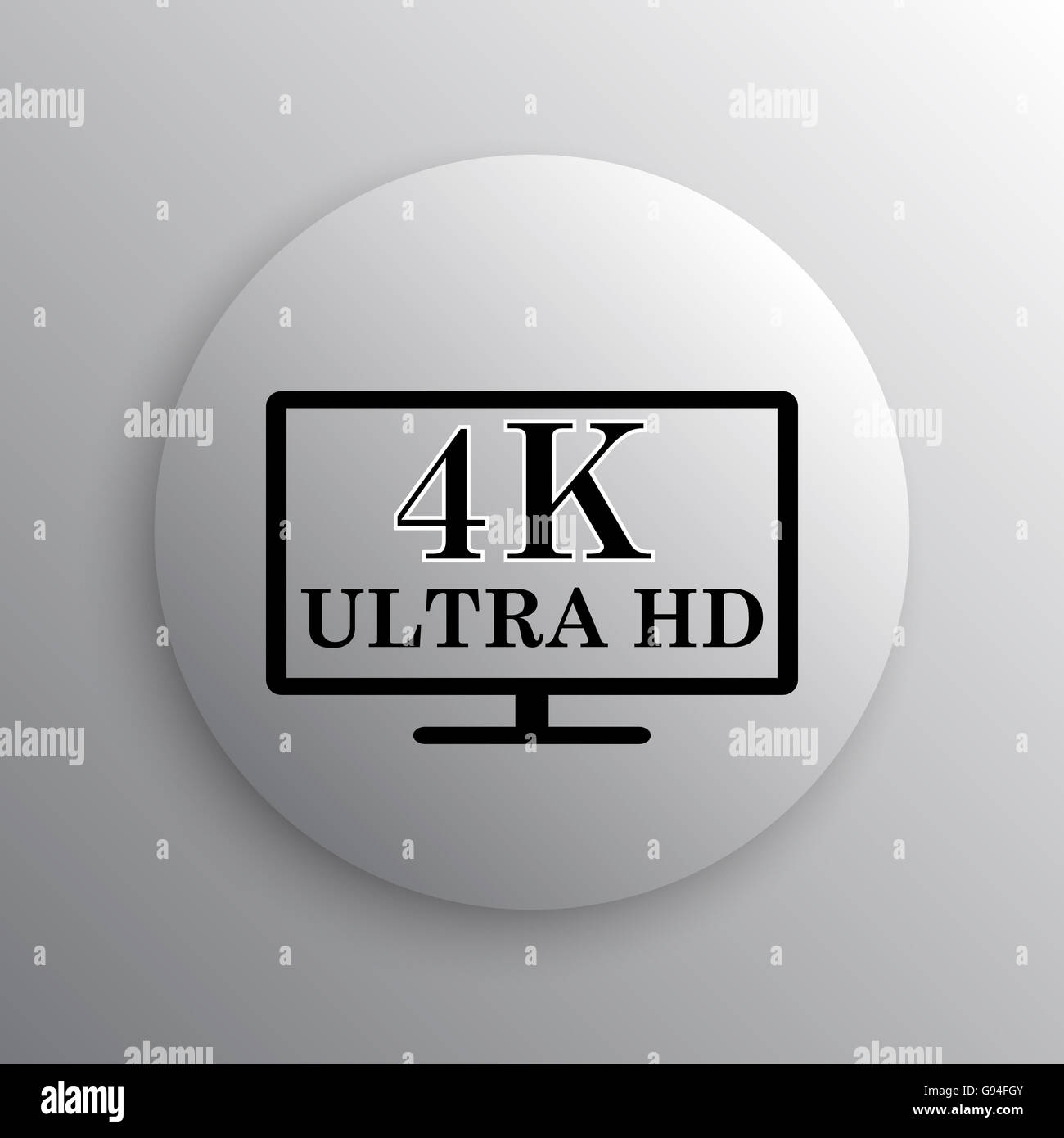 4K ultra HD icon. Internet button on white background Stock Photo - Alamy