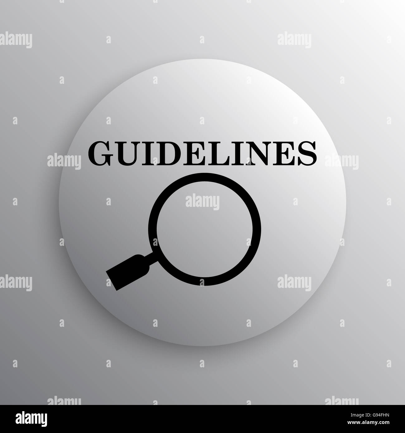 Guidelines icon. Internet button on white background Stock Photo - Alamy