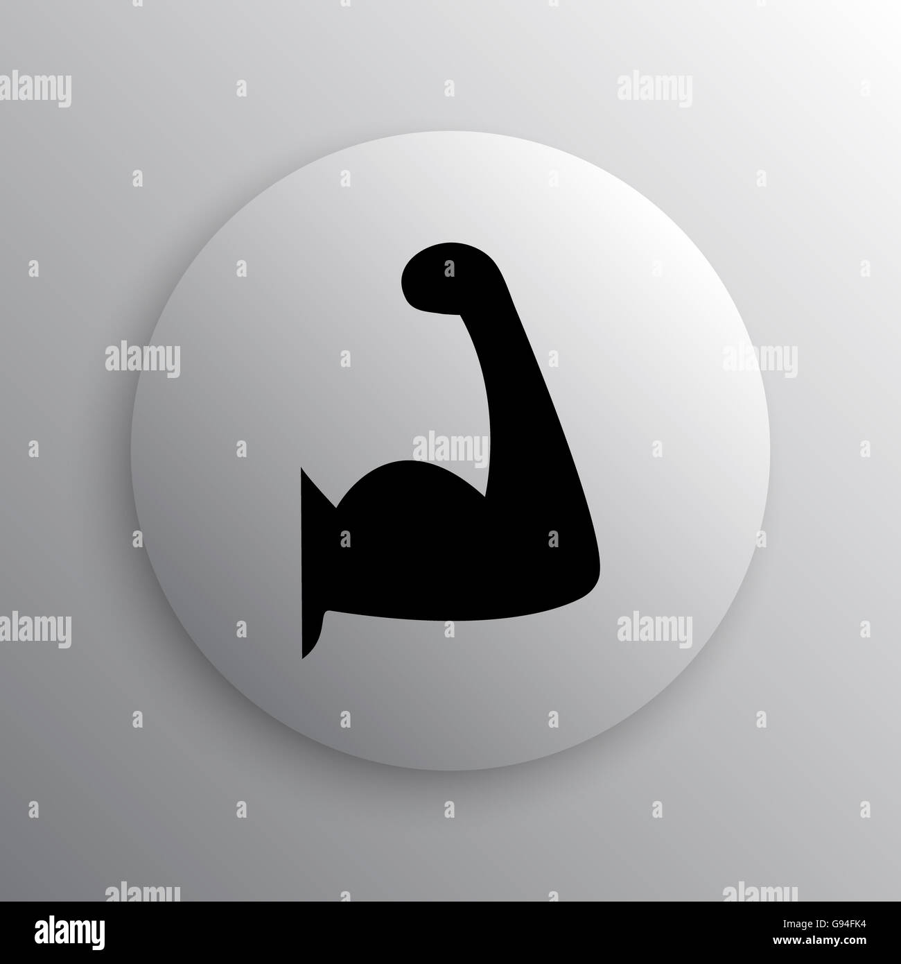 Muscle icon. Internet button on white background Stock Photo - Alamy
