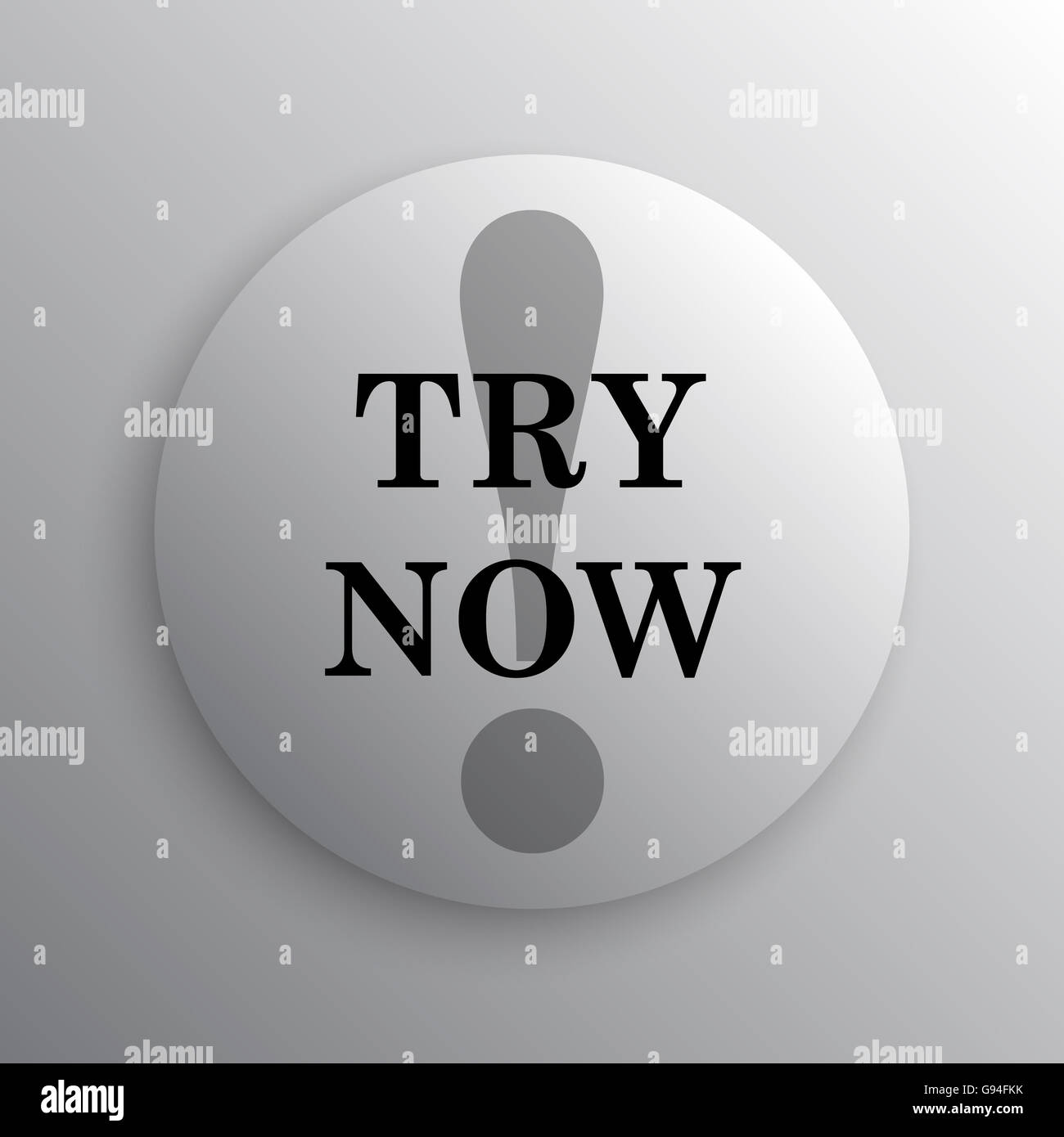 Try now icon. Internet button on white background Stock Photo - Alamy