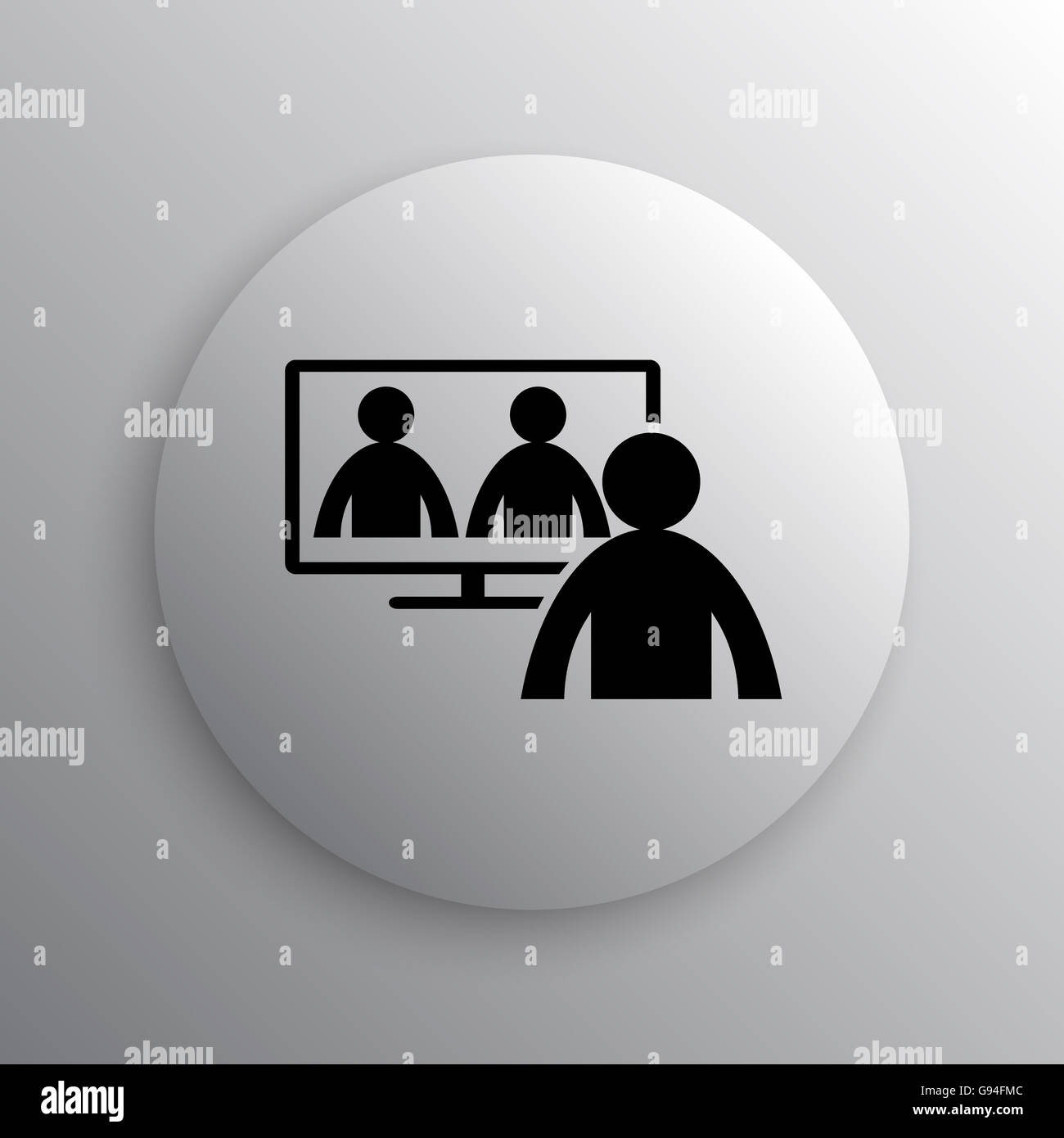 Video conference, online meeting icon. Internet button on white ...