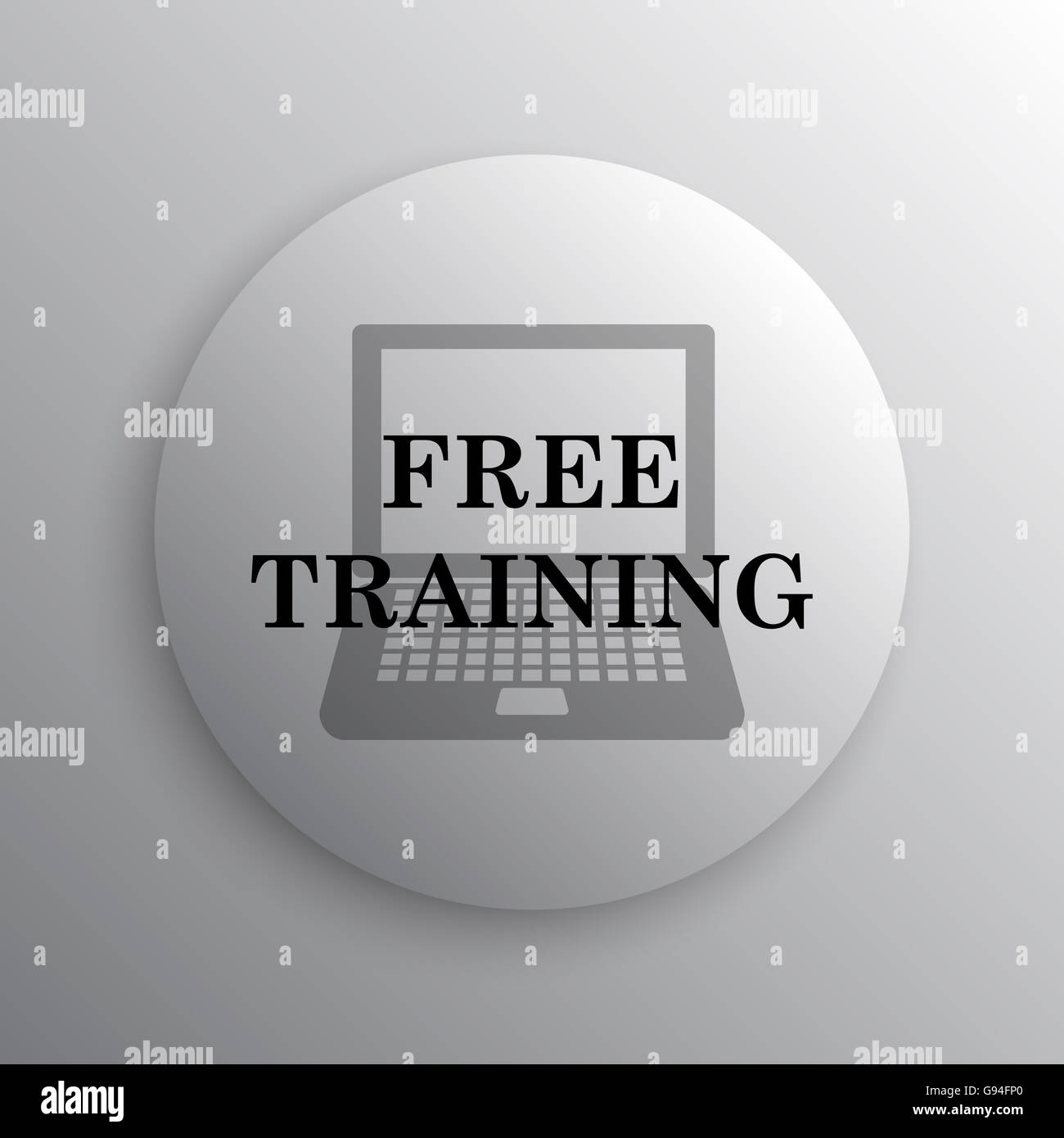 Free training icon. Internet button on white background Stock Photo - Alamy