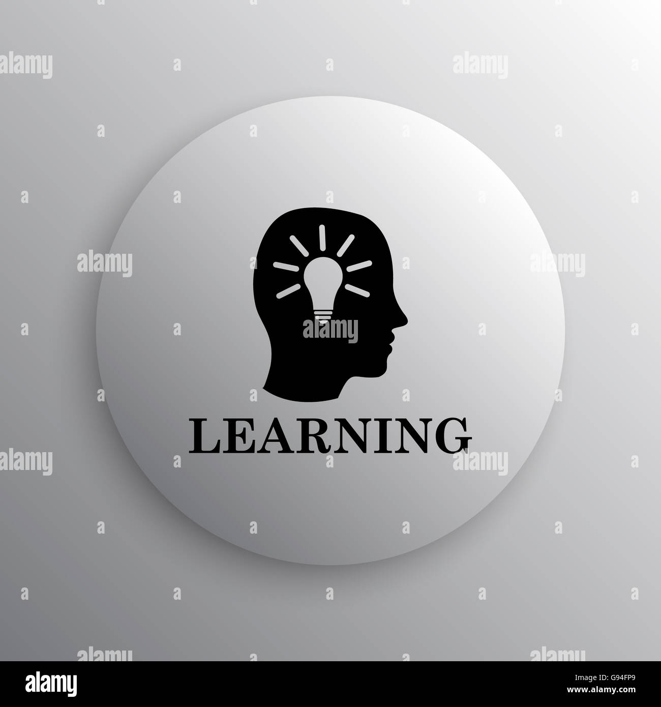 Learning icon. Internet button on white background Stock Photo - Alamy