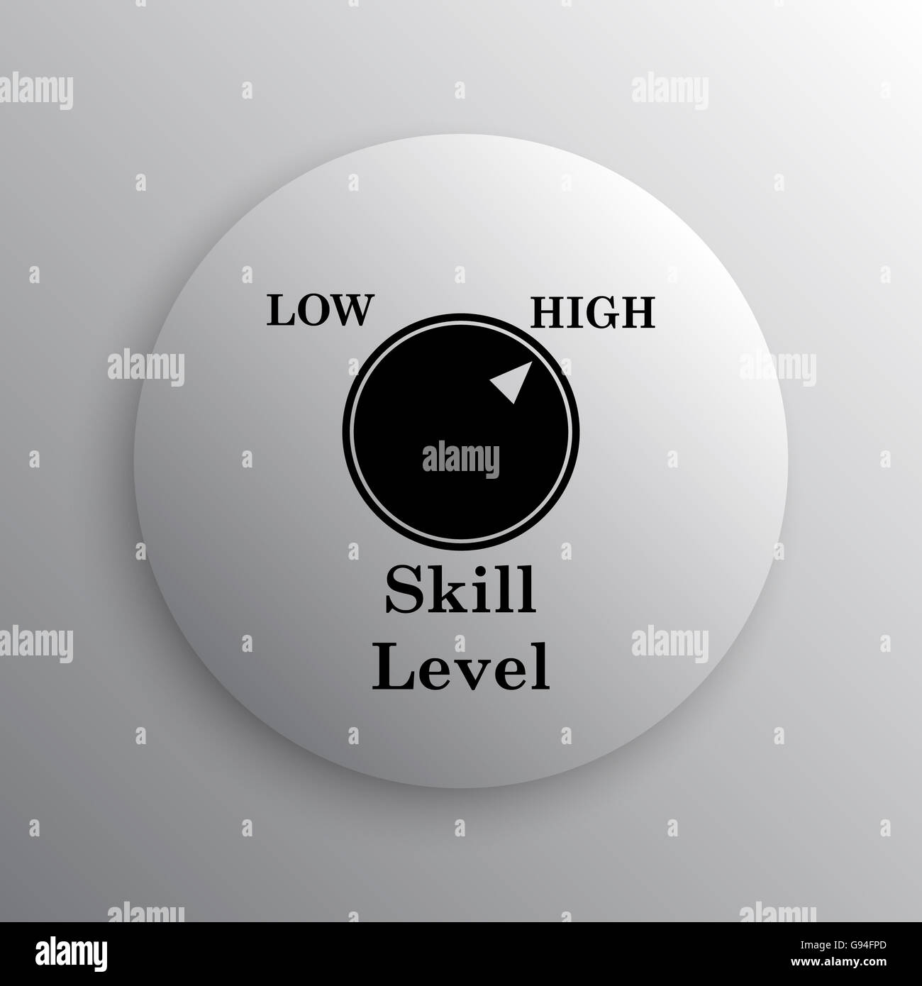 Skill level icon. Internet button on white background Stock Photo - Alamy