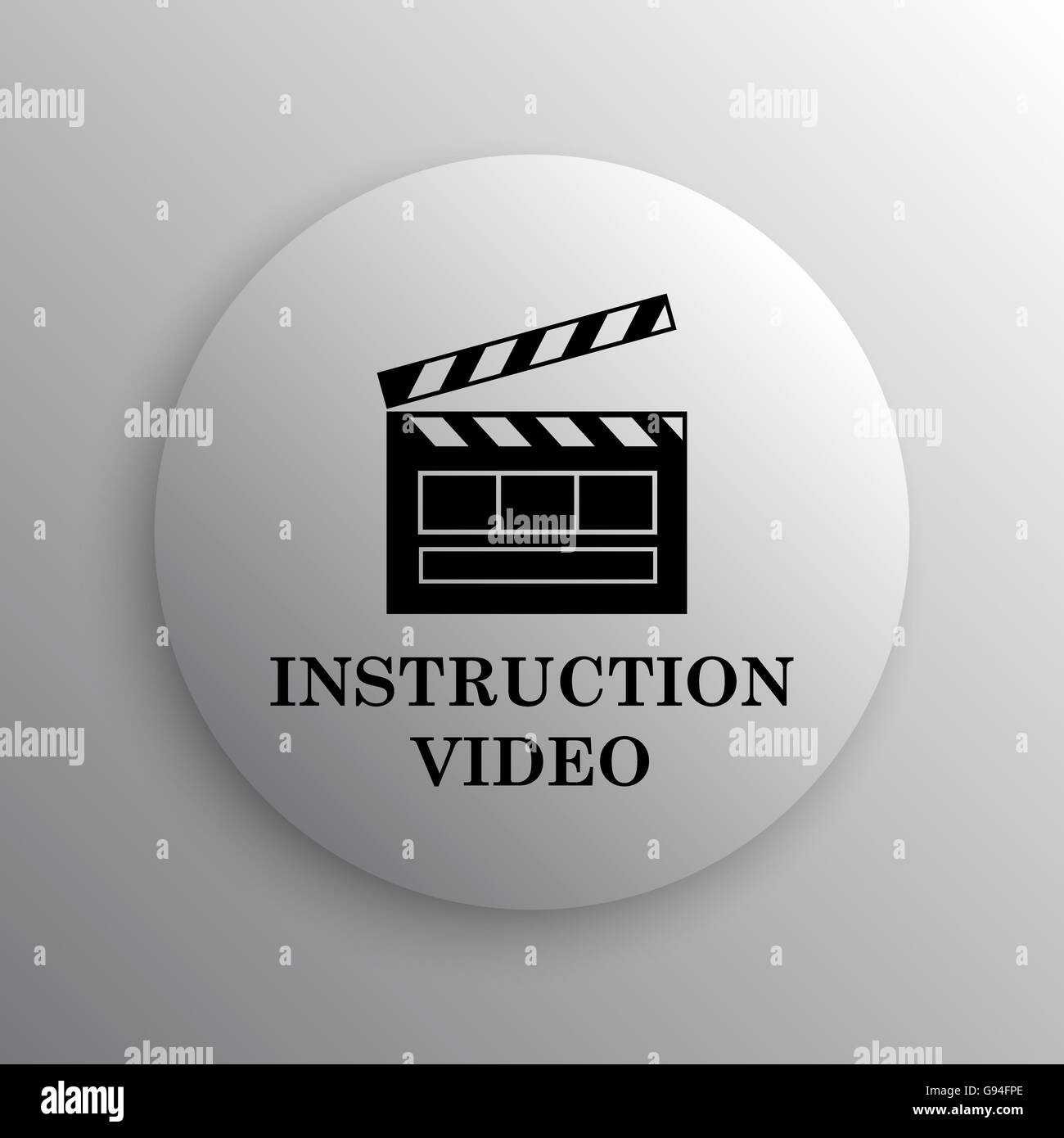 Instruction video icon. Internet button on white background Stock Photo ...