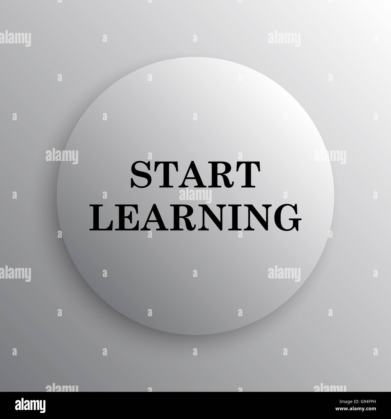Start learn icon. Internet button on white background Stock Photo - Alamy