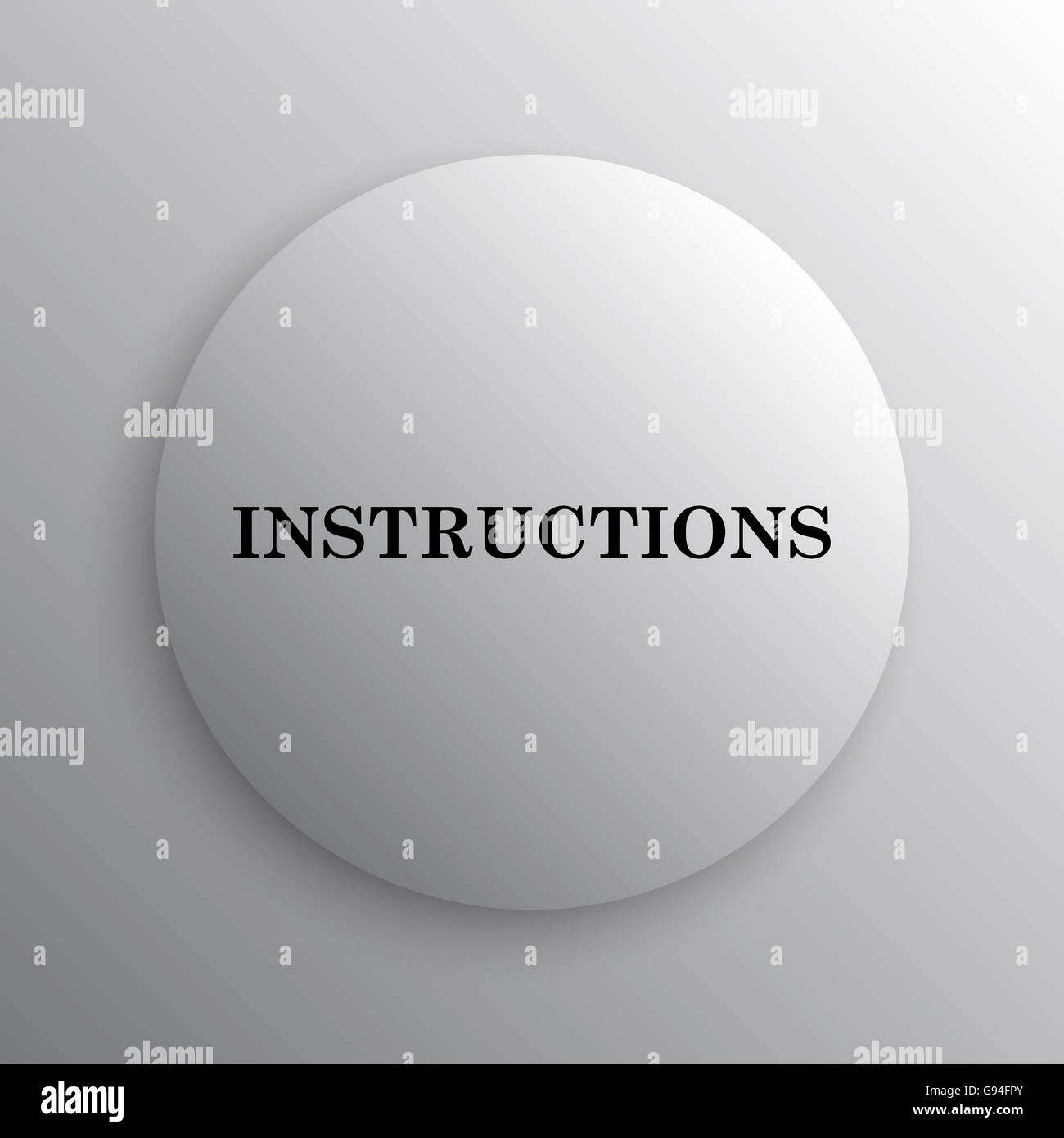 Instructions icon. Internet button on white background Stock Photo - Alamy