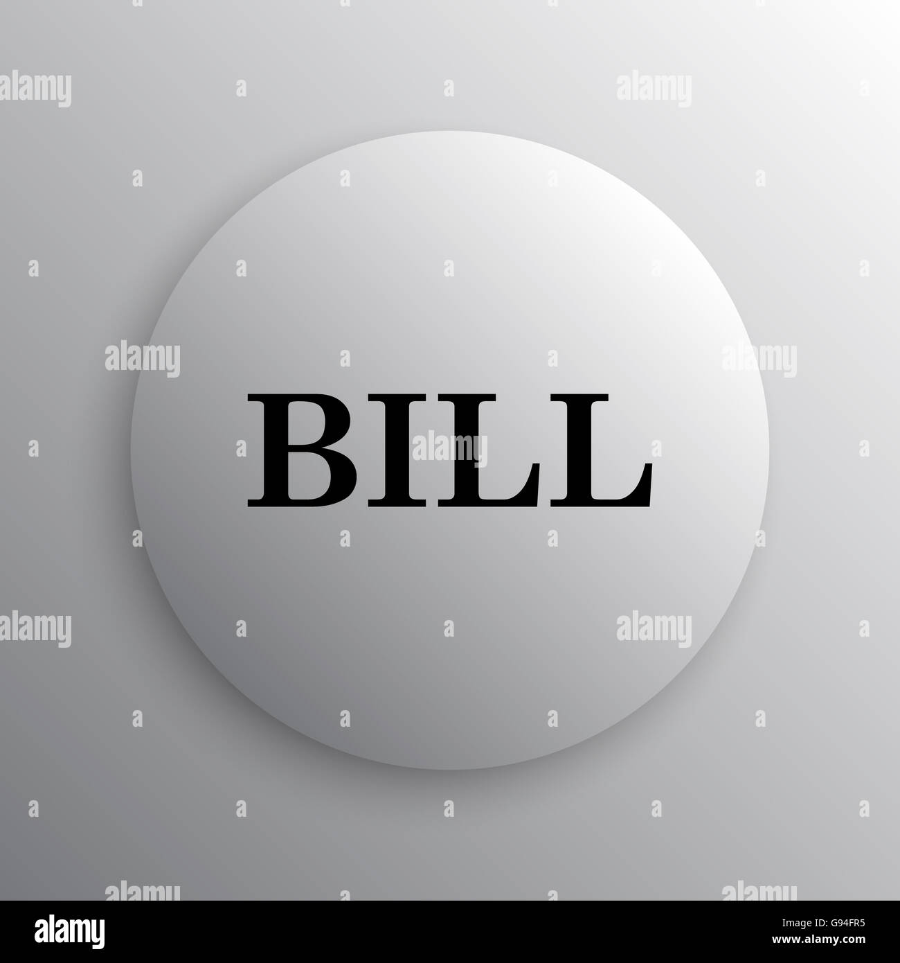 Bill icon. Internet button on white background Stock Photo - Alamy