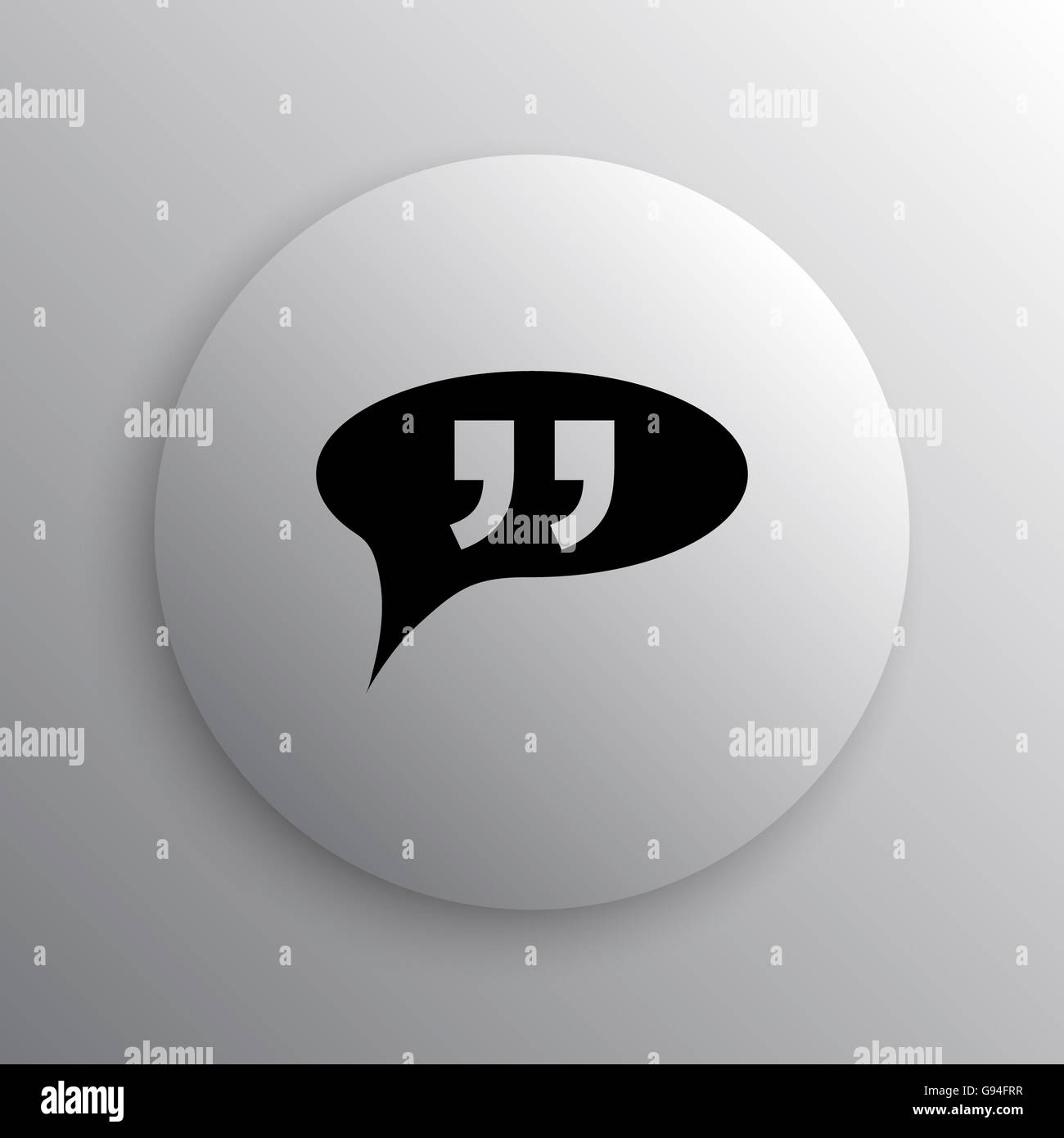 Double quotes icon. Internet button on white background Stock Photo - Alamy