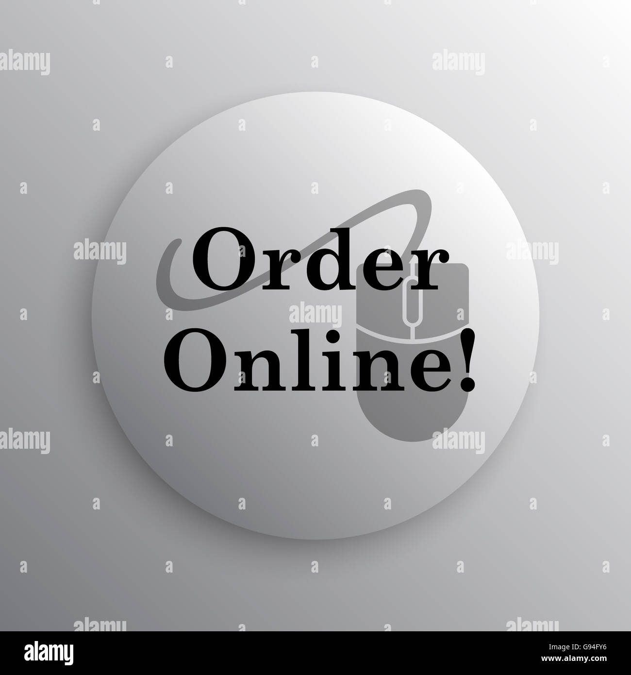 Order online icon. Internet button on white background Stock Photo - Alamy