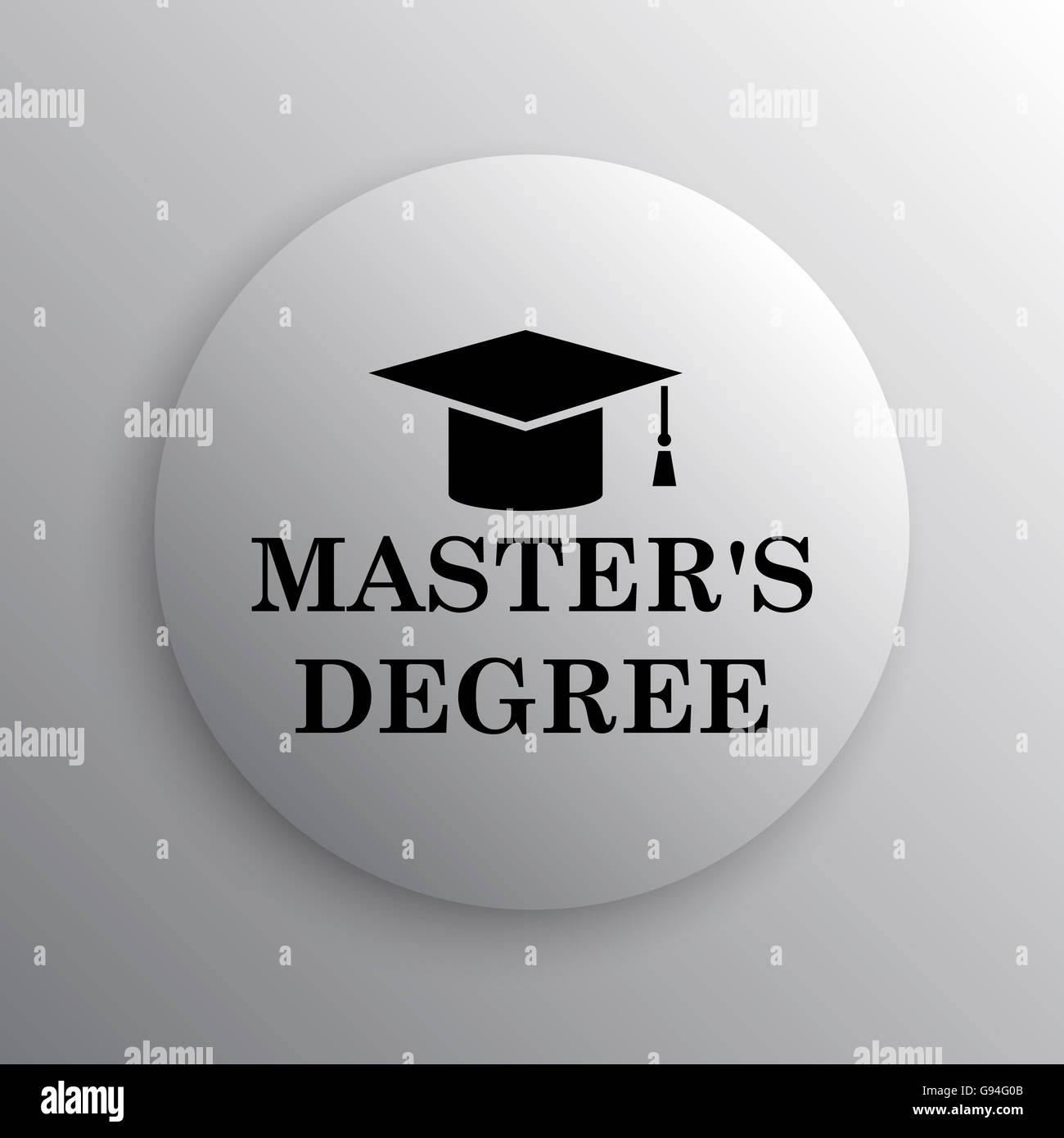 Master's degree icon. Internet button on white background Stock Photo ...