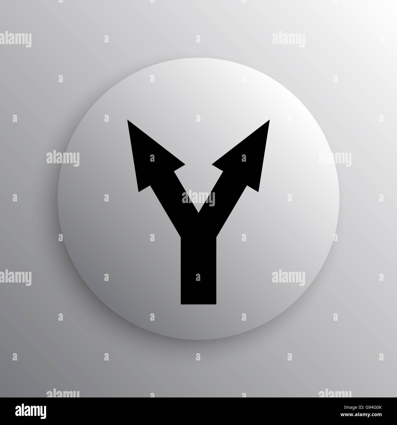 Split arrow icon. Internet button on white background Stock Photo - Alamy