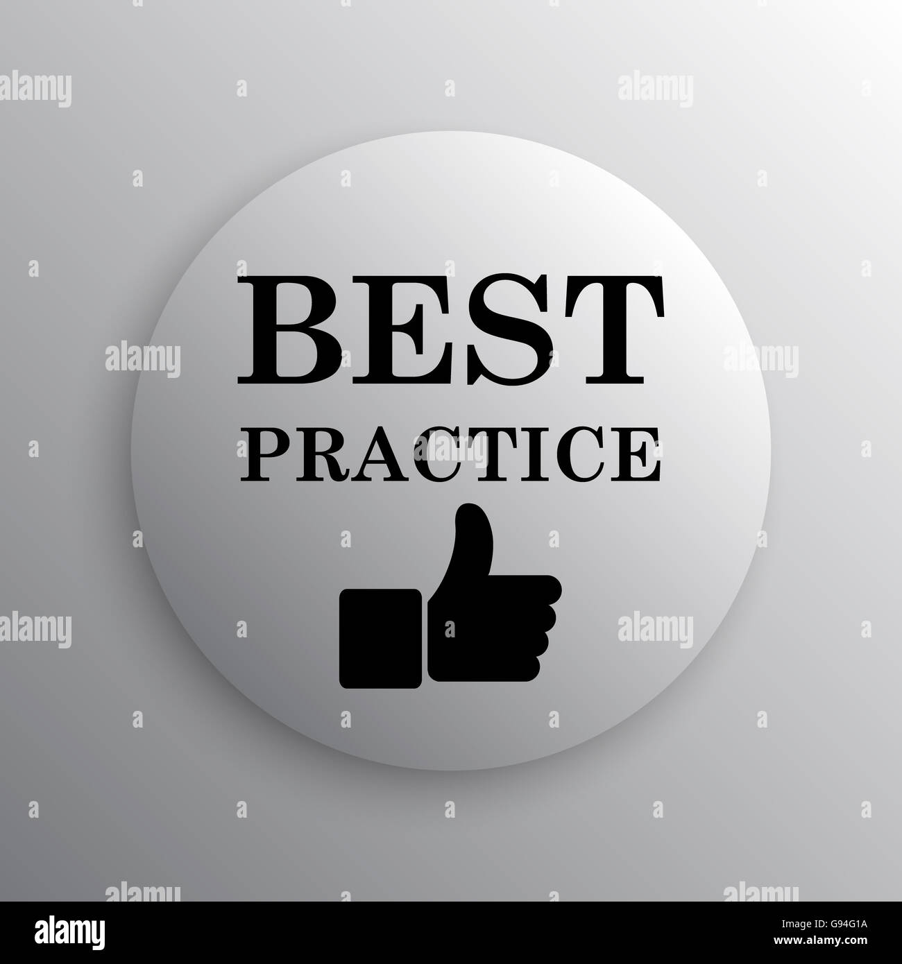 Best practice icon. Internet button on white background Stock Photo - Alamy