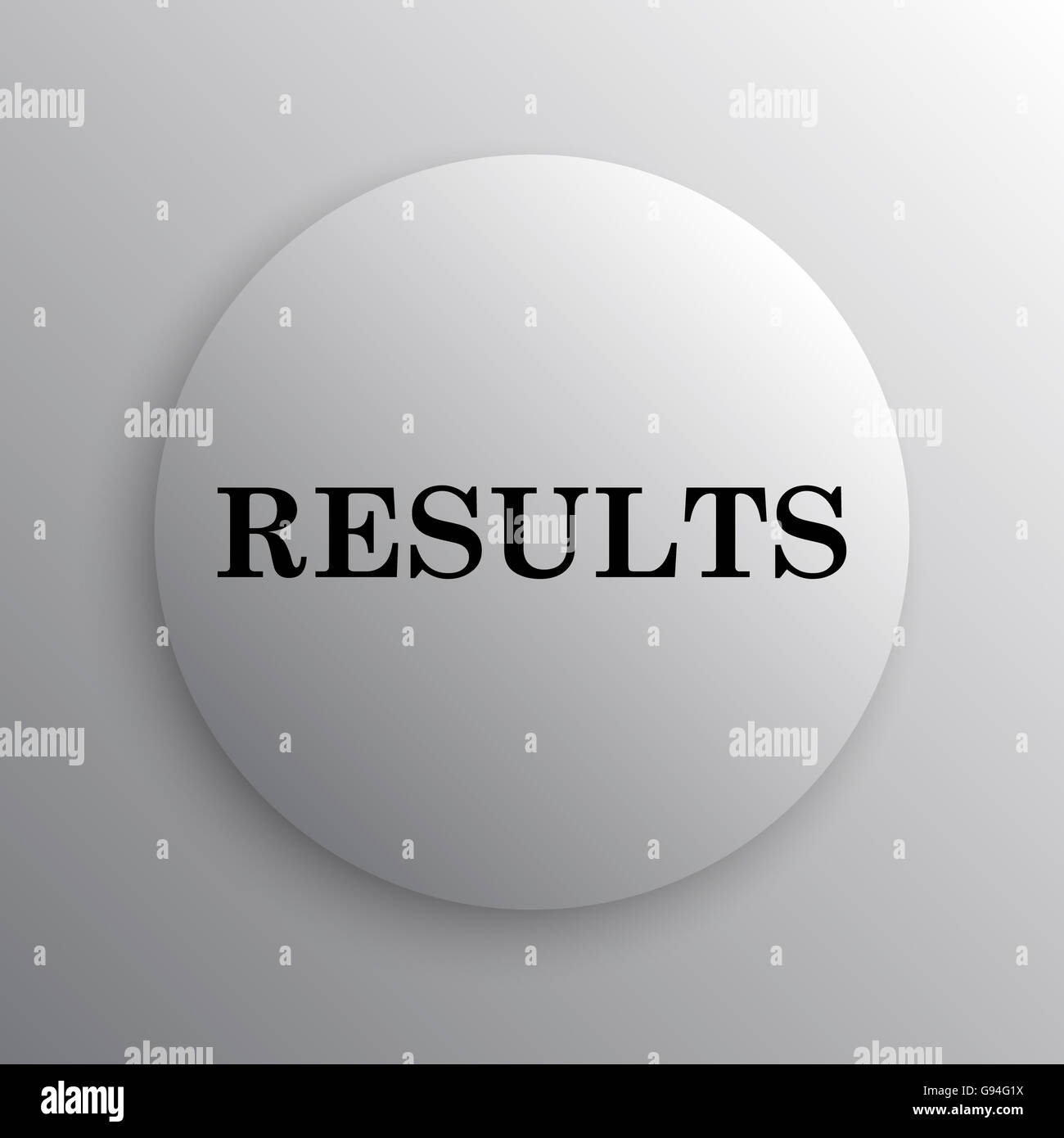 Results icon. Internet button on white background Stock Photo - Alamy
