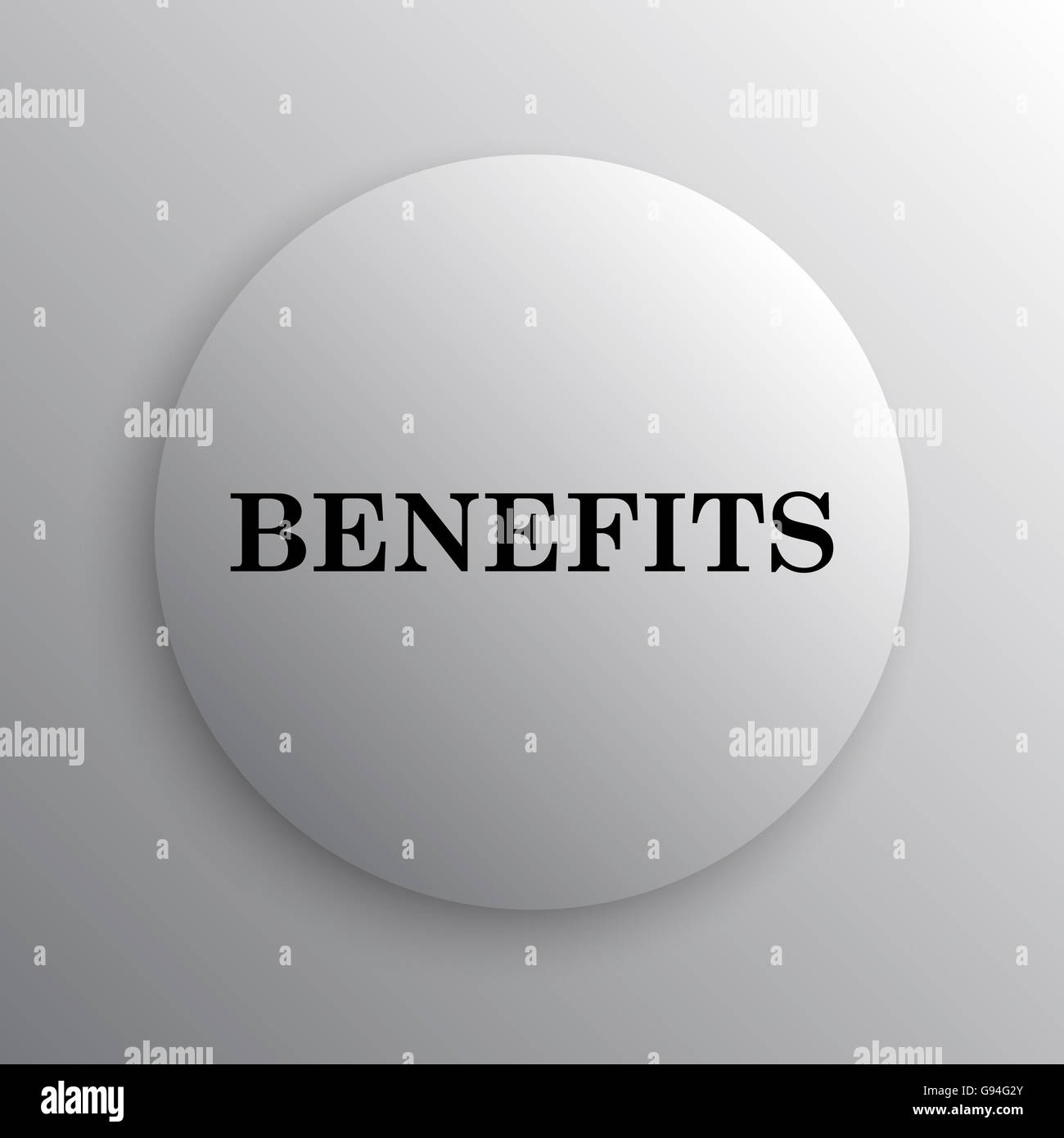 Benefits icon. Internet button on white background Stock Photo - Alamy