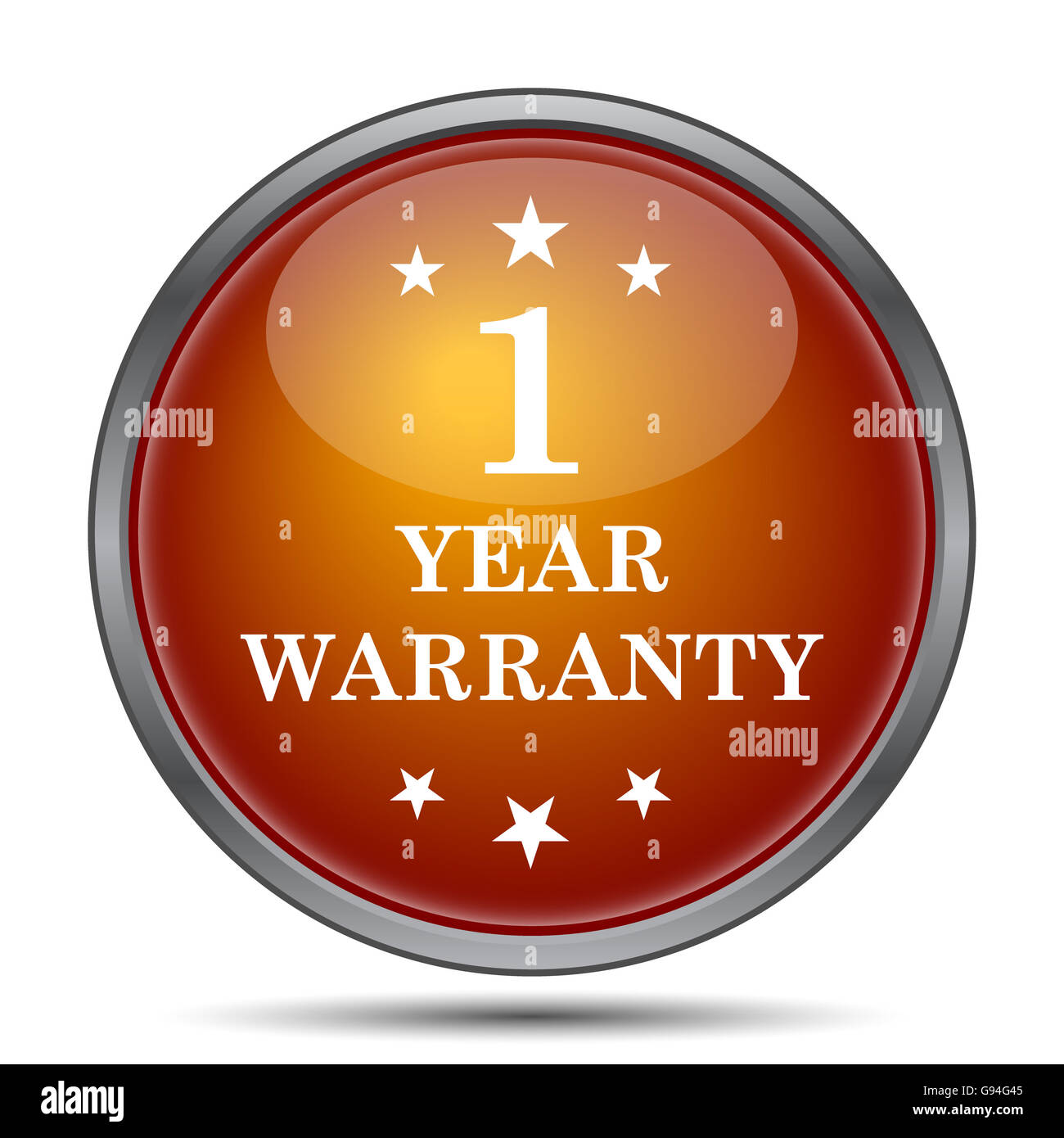1 year warranty icon. Internet button on white background Stock Photo ...