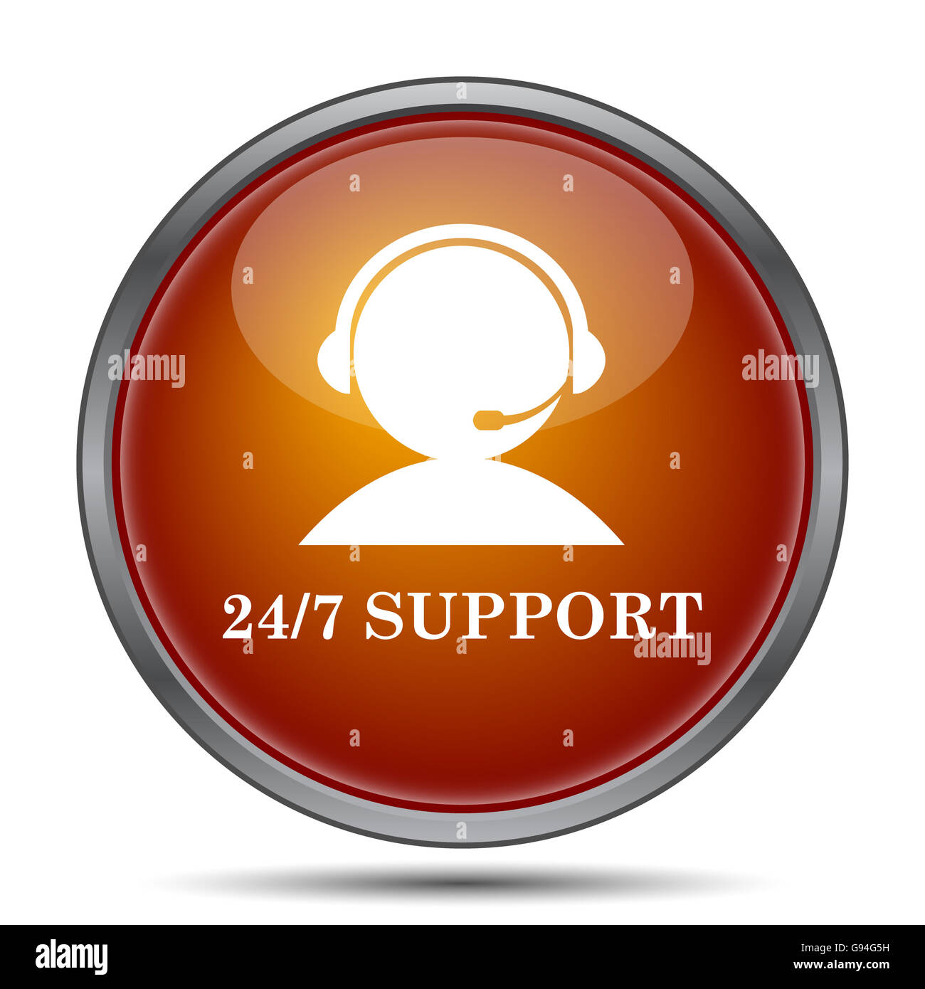 24-7 Support icon. Internet button on white background Stock Photo - Alamy