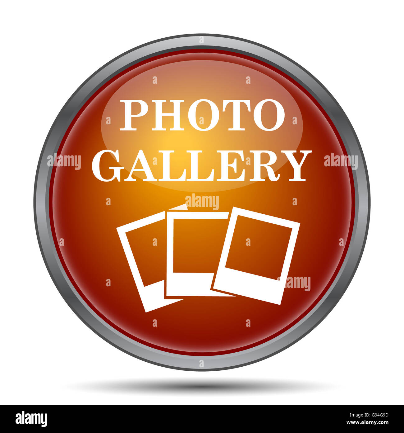 Photo gallery icon. Internet button on white background Stock Photo - Alamy