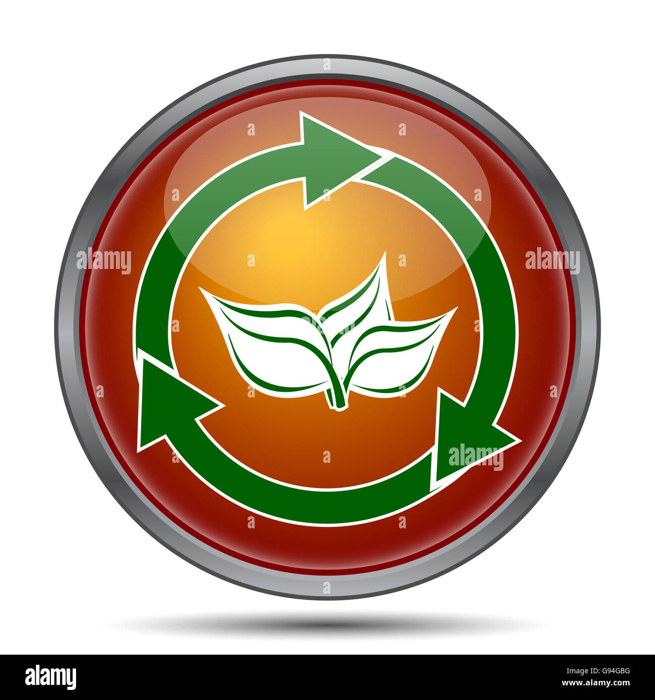 Recycle arrows icon. Internet button on white background Stock Photo ...
