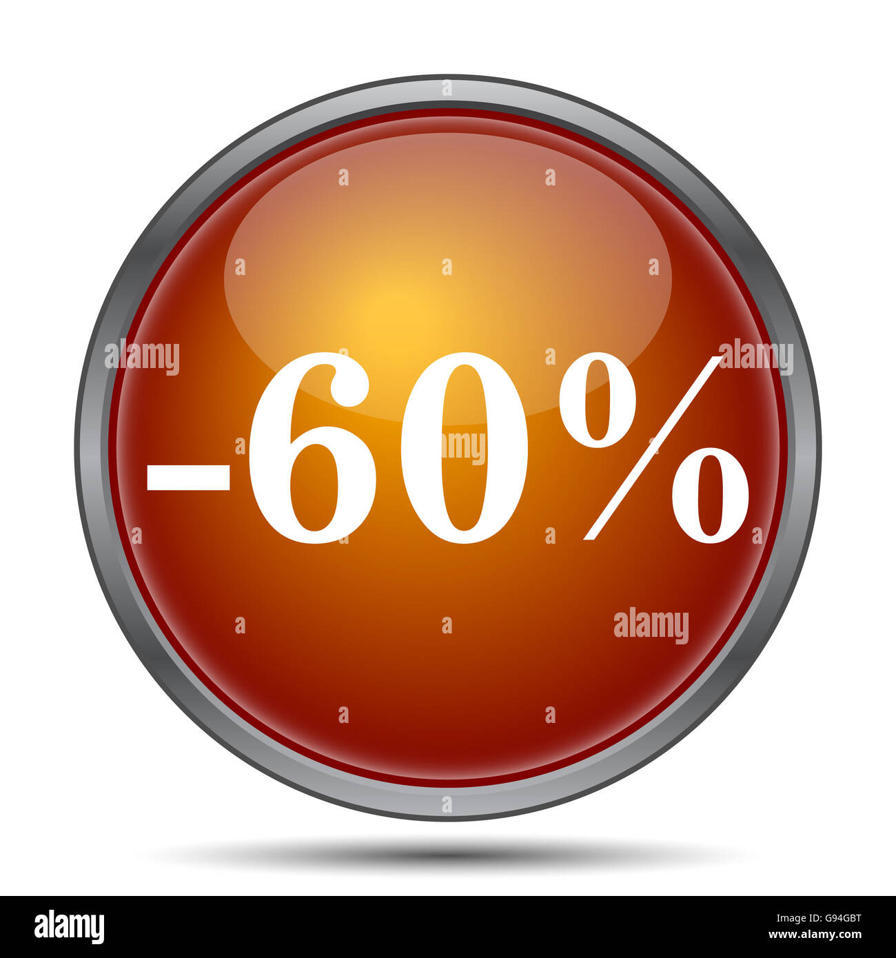 60 percent discount icon. Internet button on white background Stock ...