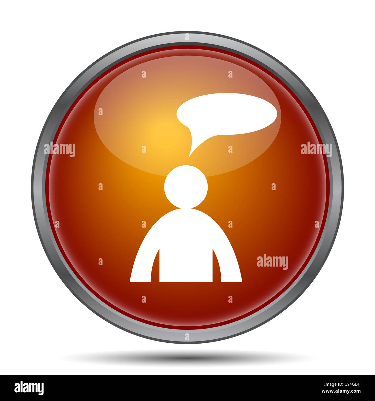Comments icon. Internet button on white background. - man with bubble ...
